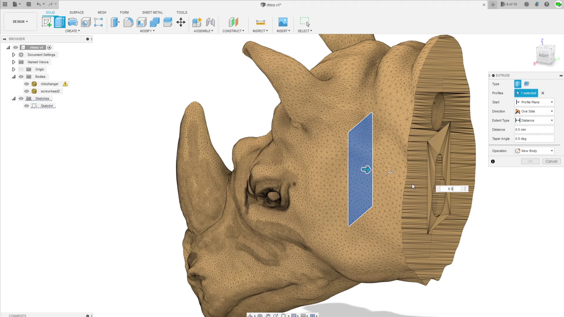Large STL File Editting With FUSION 360 – Mesh Workspace (part 2) : 6 ...