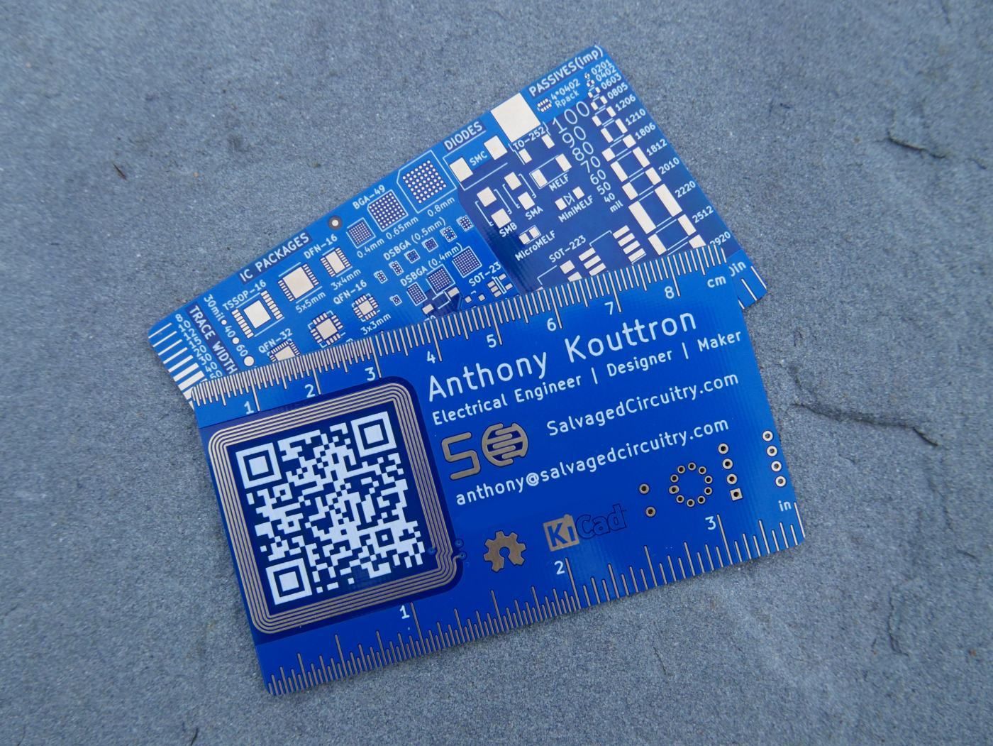 PCB Business Card Ruler With QR and NFC | Trybotics