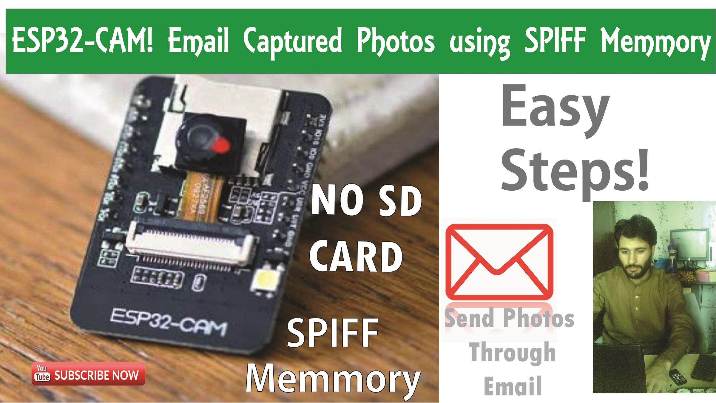 ESP32-CAM Capture Photos and Send Through E-mail Using SPIFF Memmory ...