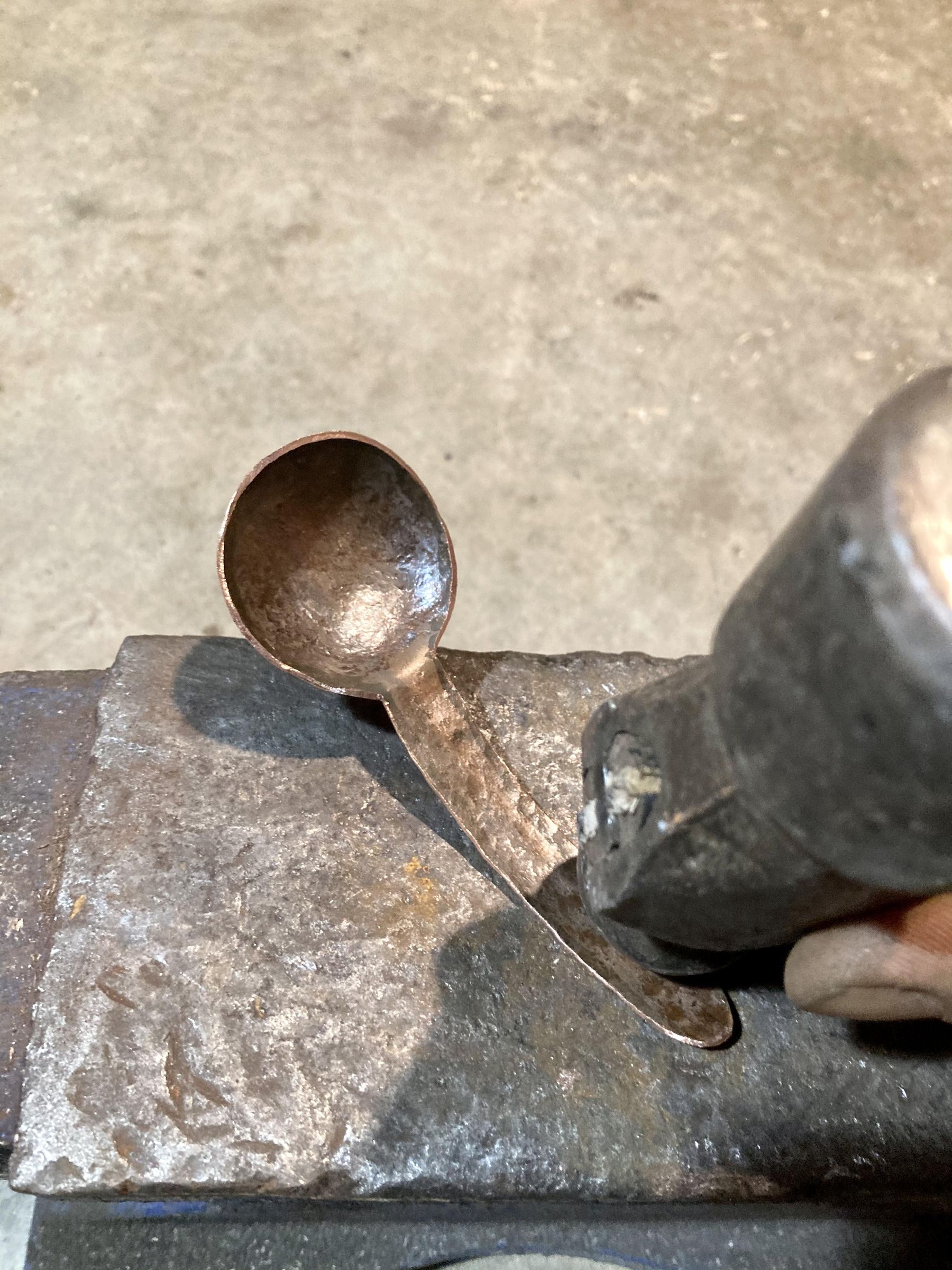 Hammered Copper Spoon With Simple Tools and Materials : 6 Steps (with ...