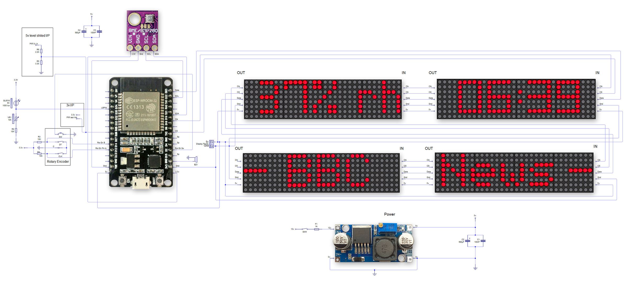 ESP32 LED Matrix WIFI Ticker Display : 24 Steps - Instructables