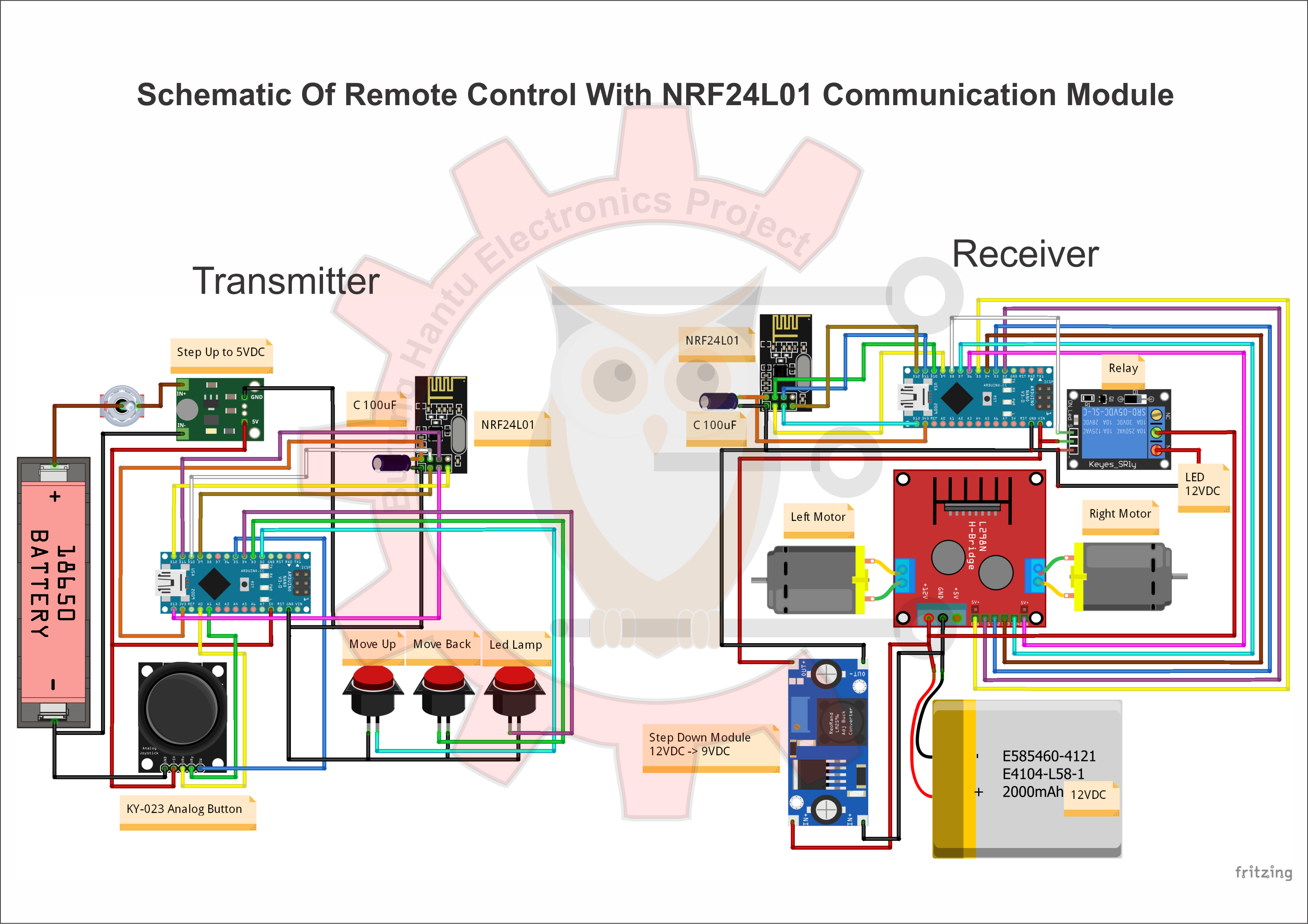 Remote Control Car With NRF24L01 PA LNA Communication Module : 5 Steps ...