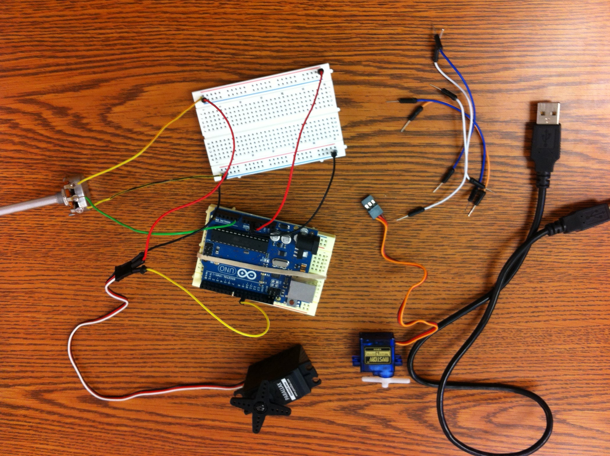 Arduino Servo Potentiometer 7 Steps Instructables