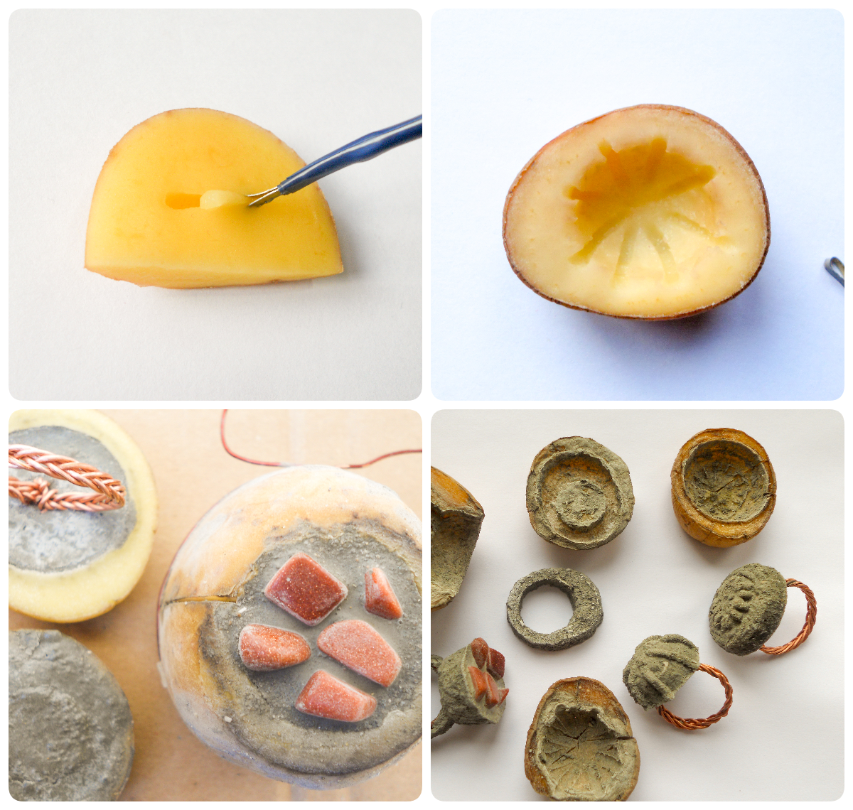 How to Make Molds From Potatoes and Cast Concrete Rings (Jewelries) : 9 ...