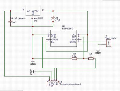 Breadboard Friendly Breakout Board for ESP8266-01 With Voltage ...