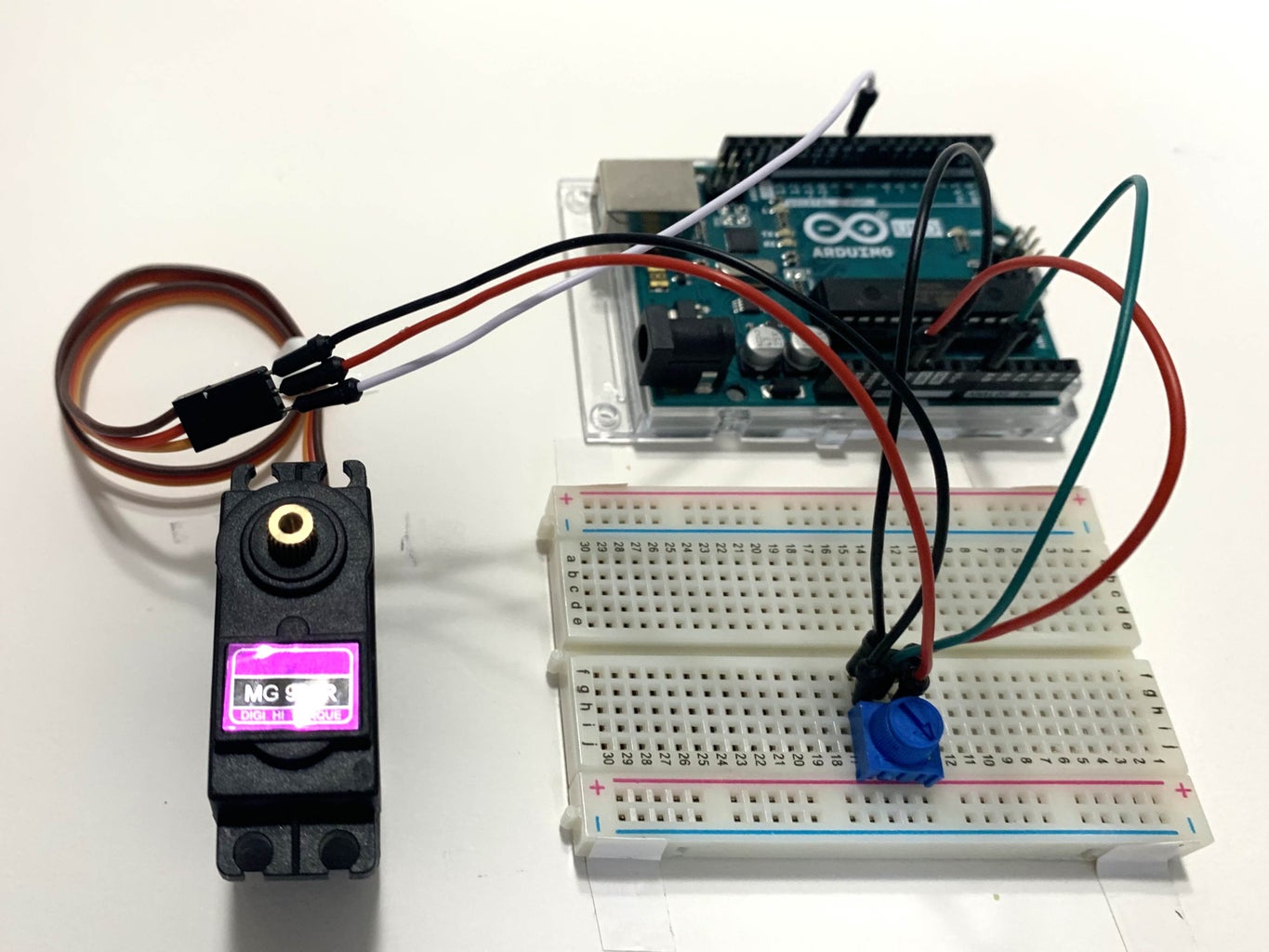 Potentiometer And Servo Controlled Motion With Arduino 4 Steps