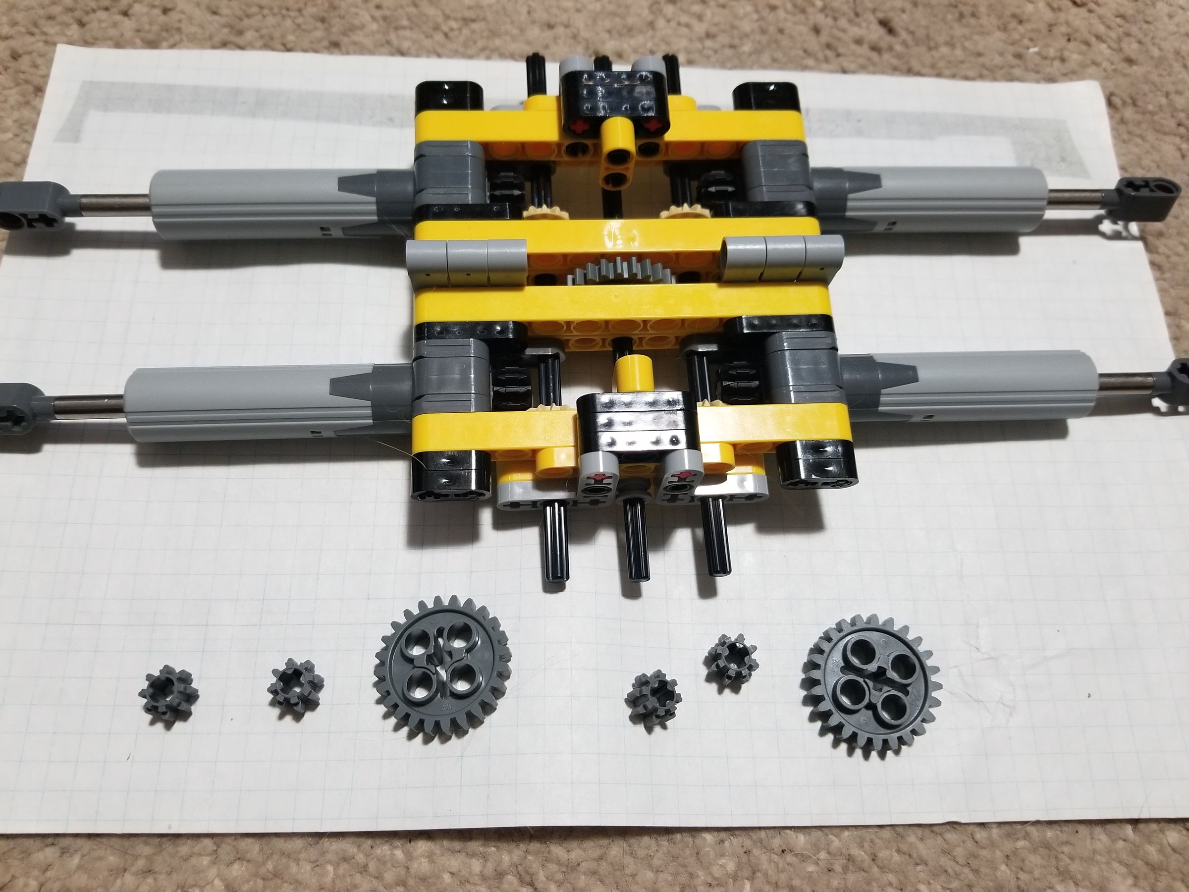 Lego Technic Back to Back Double Actuator Build : 9 Steps (with ...