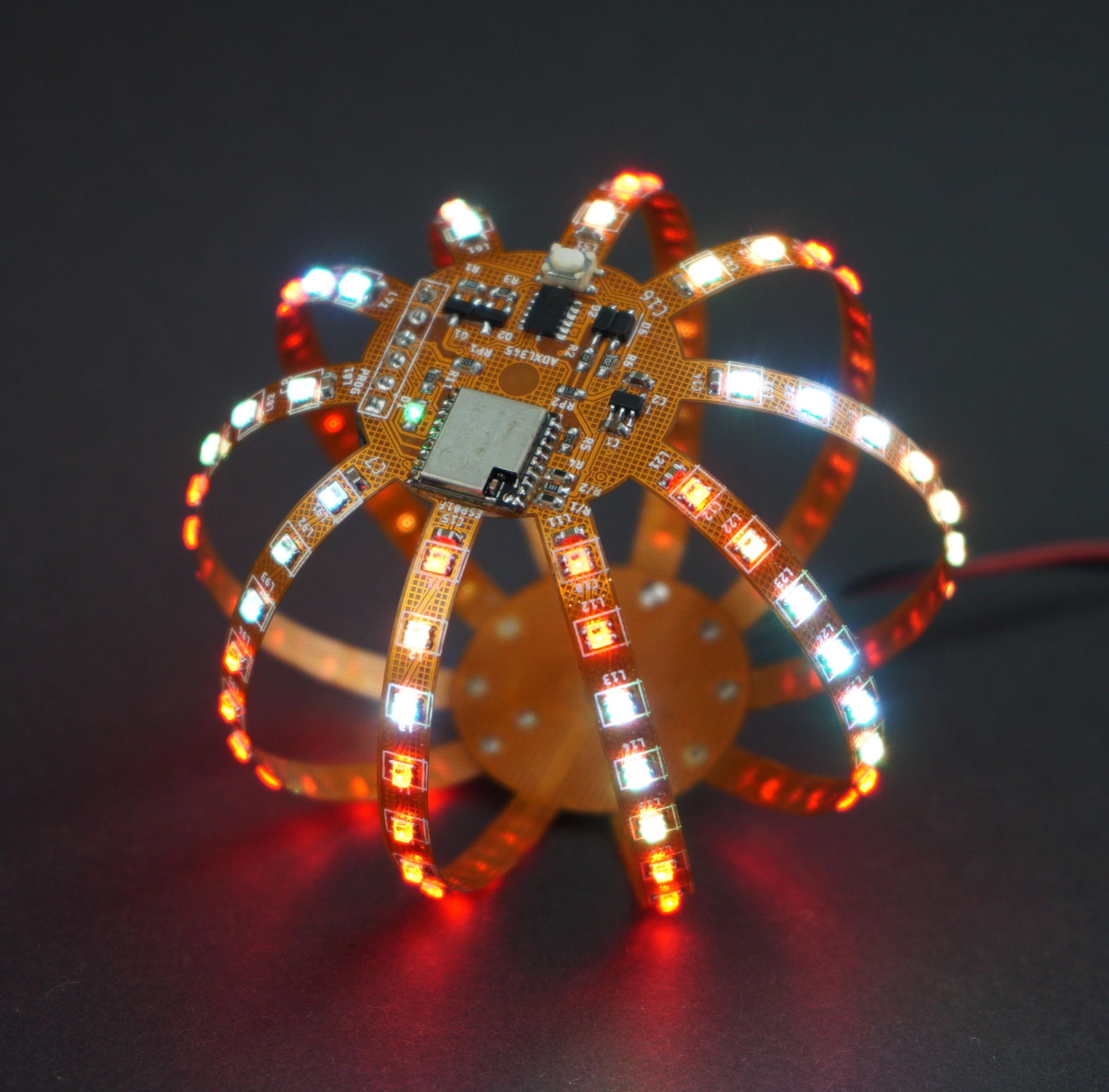 FLEXBALL - a Hundred Pixel Flexible PCB Ball With WiFi : 6 Steps (with ...