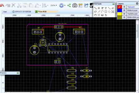 How to Build 100 Watt 12v DC to 220v AC Inverter Circuit Using EasyEDA ...
