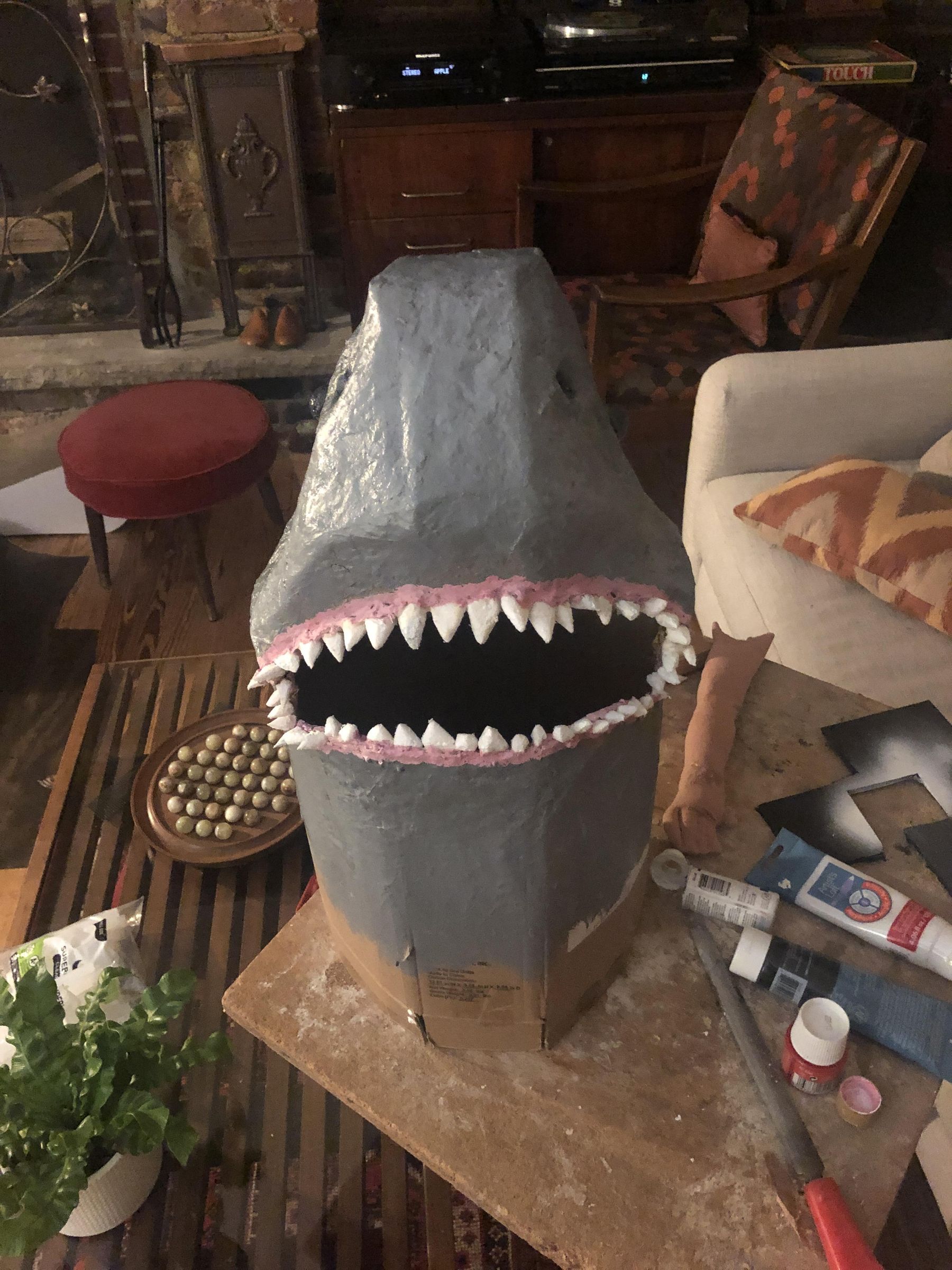 Papier Mache Shark Head Prop for Costume : 5 Steps (with Pictures ...