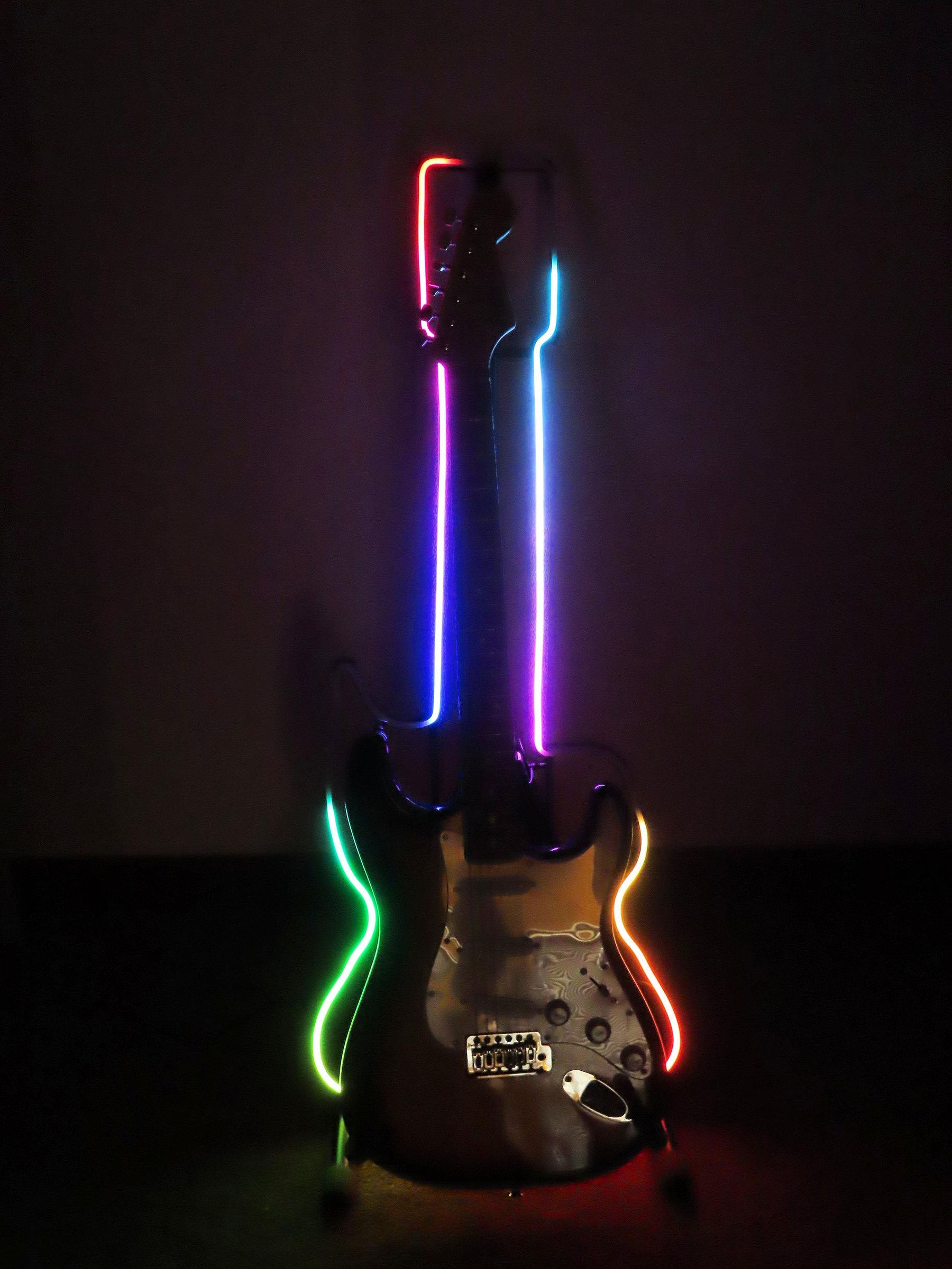 RGB Neon Musical Spectrum Motion Sensing Guitar Stand : 13 Steps (with ...