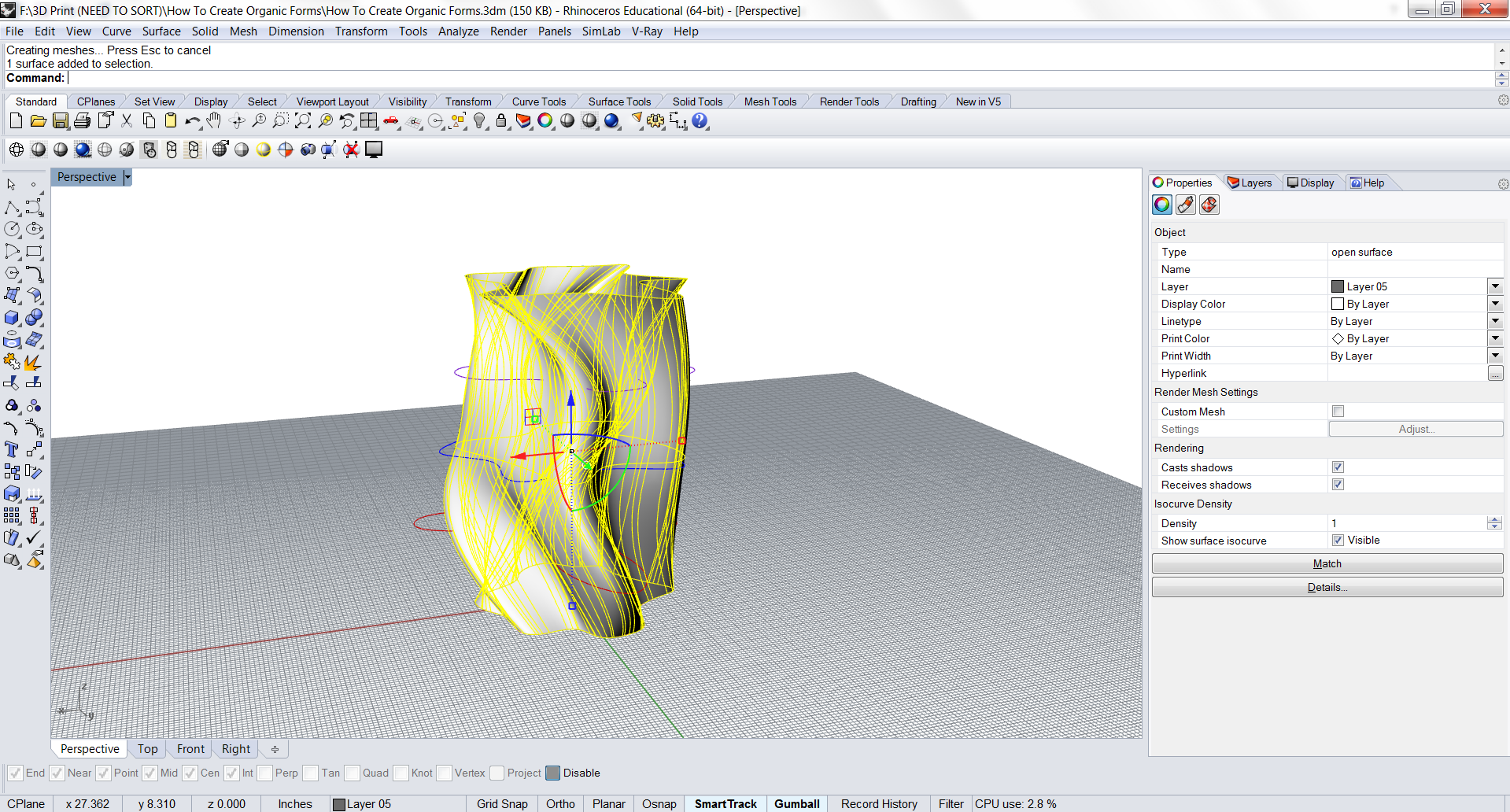 How to Create 3D Printed Organic Forms and Vases : 23 Steps (with ...