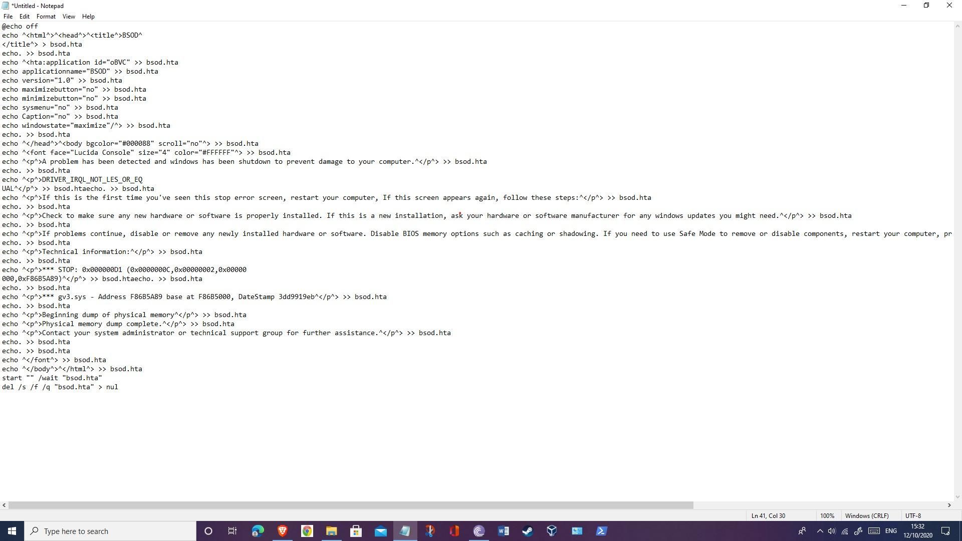 How to Make a BSOD and Scare Your Friends : 4 Steps - Instructables
