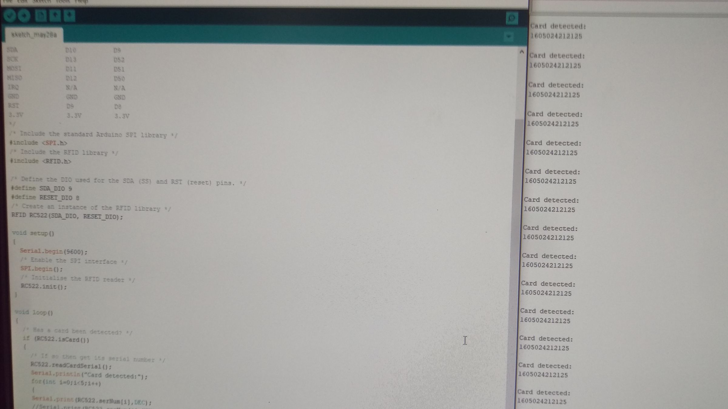 Interfacing RFID-RC522 With Arduino MEGA a Simple Sketch : 4 Steps ...