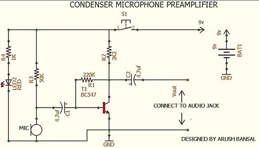 Electret Microphone Preamplifier : 7 Steps - Instructables
