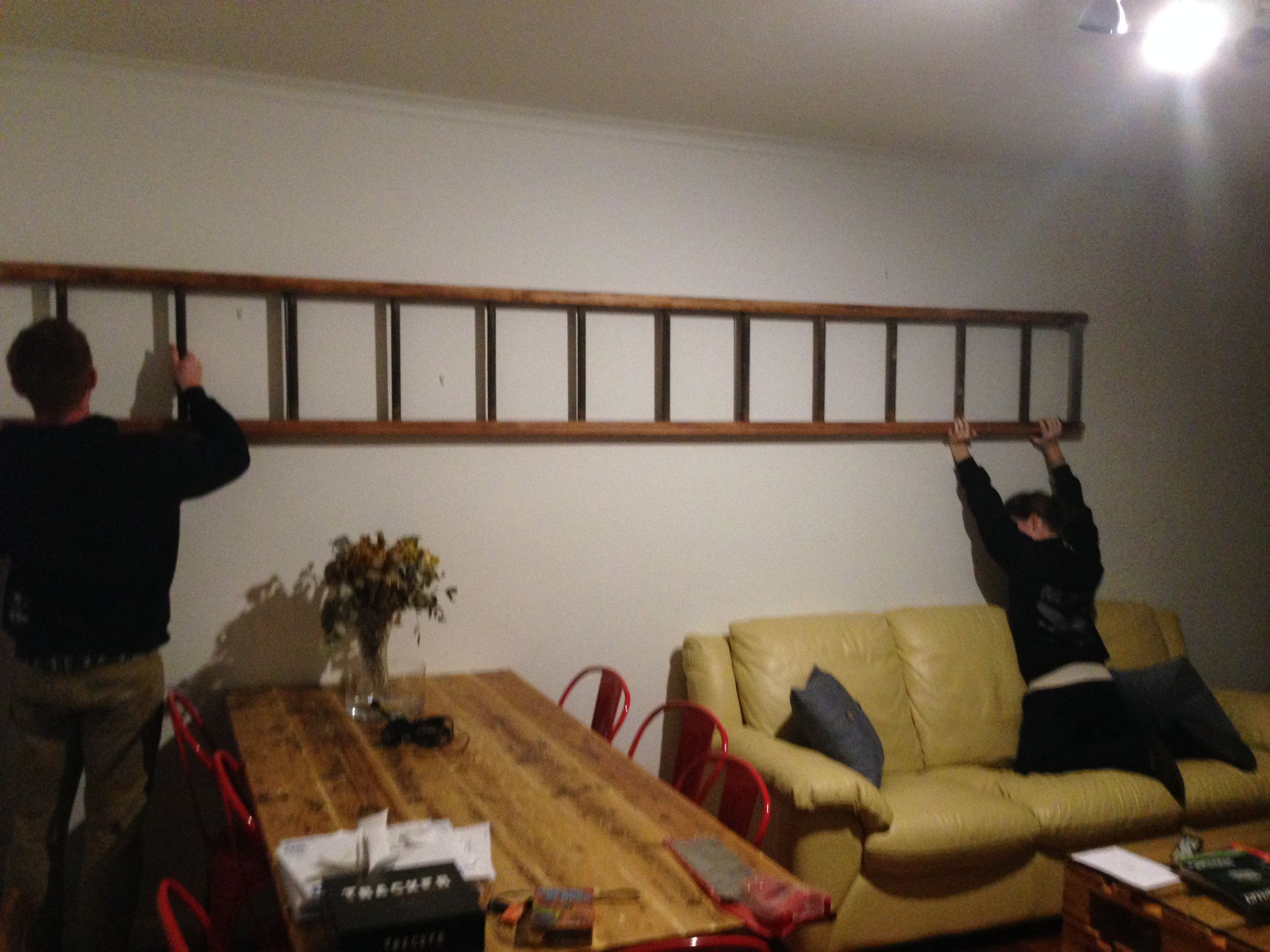 Wall-mounted Horizontal Ladder Shelf : 11 Steps (with Pictures ...