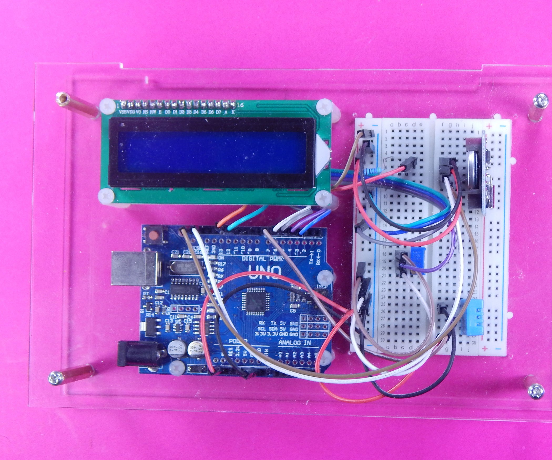 Arduino Lcd Clock Thermometer Humidity Project 7 Steps Instructables