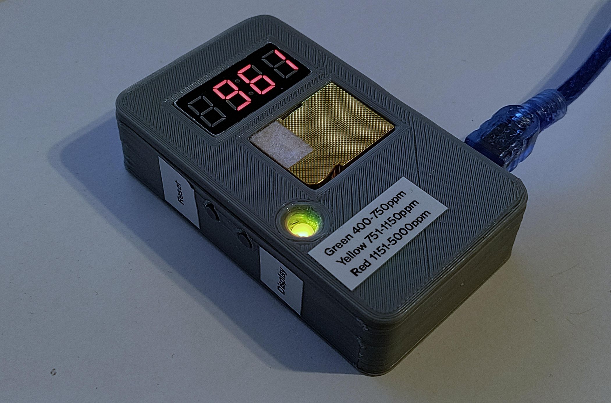 CO2 Level Indicator (4x7 Segment RGB LED Manual Calibration) : 7 Steps ...