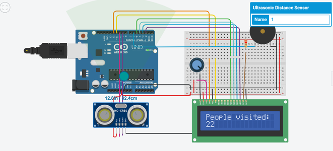 Visitor Counter Using Arduino On Tinkercad 3 Steps Instructables