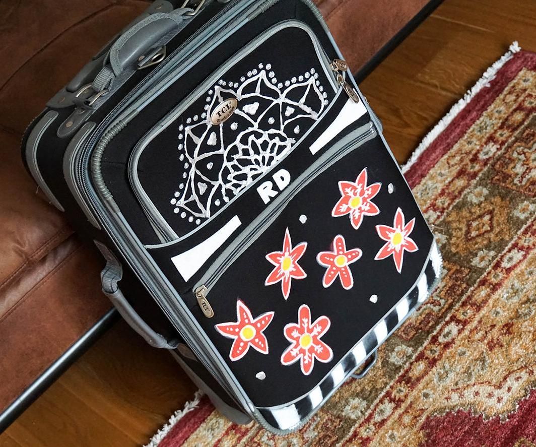 Fun Ways to Decorate a Suitcase | Painting Fabric Luggage : 8 Steps ...
