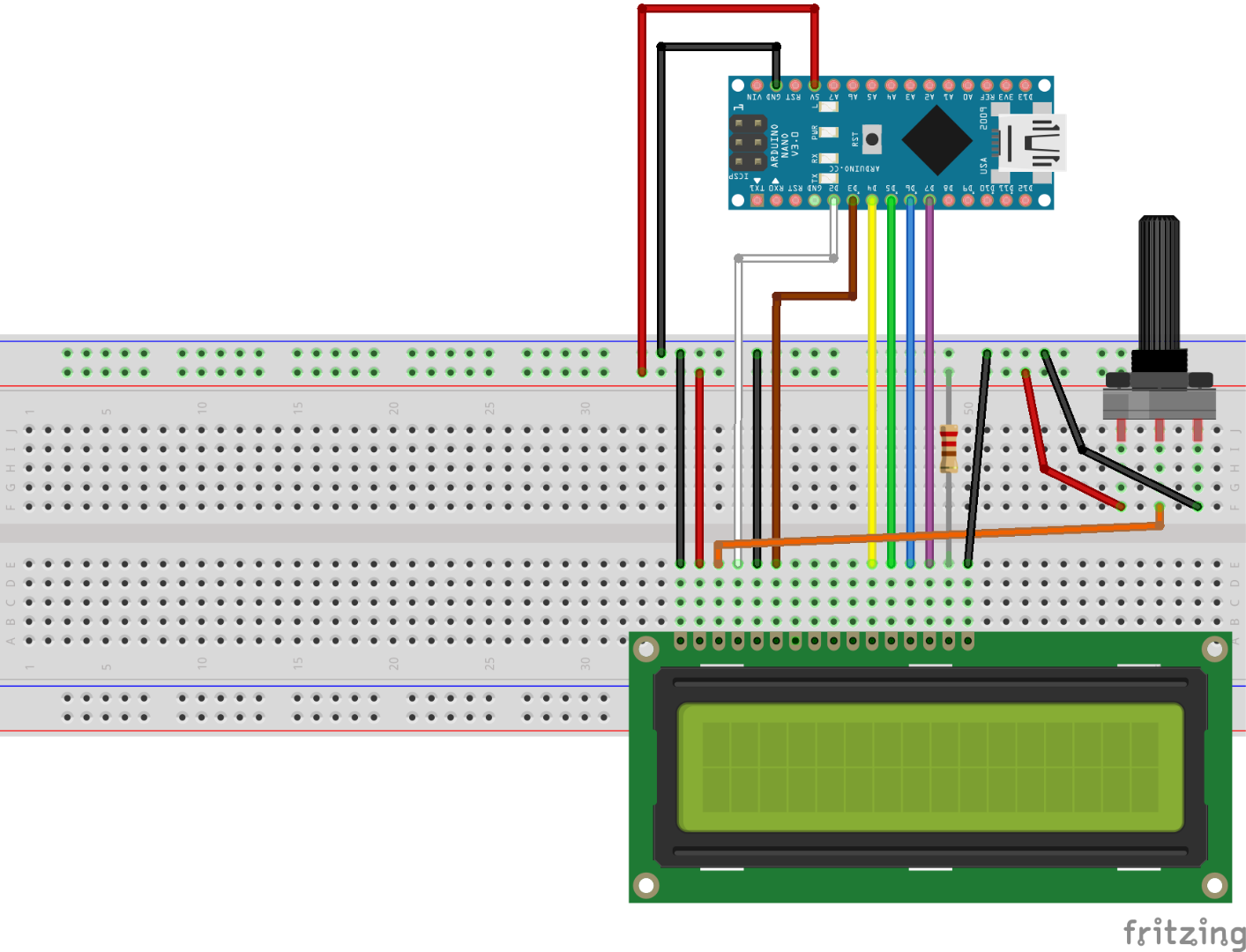Arduino Nano: Directly Connected 2 X 16 LCD Display With Visuino : 10 ...