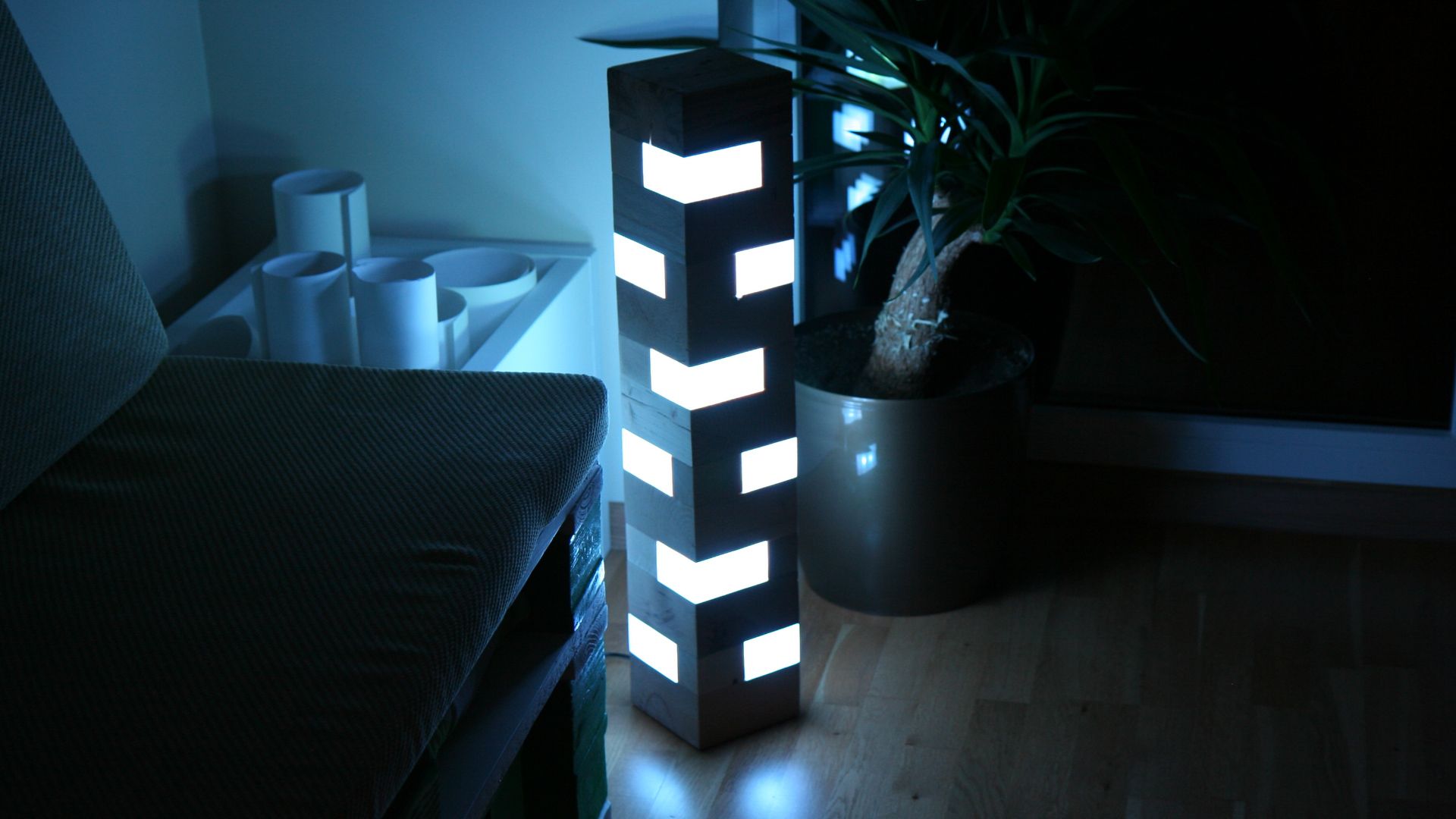 Colored LED Lamp From Pallet Wood Blocks : 10 Steps (with Pictures ...