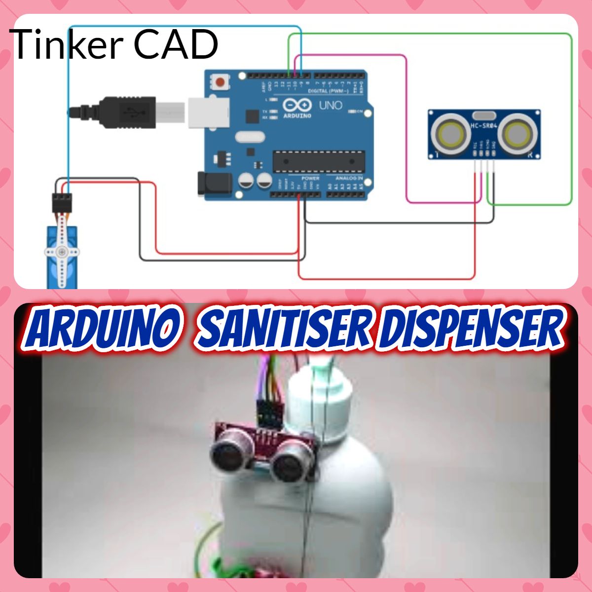 ARDUINO SANITIZER DISPENSER(Tinker CAD) : 4 Steps - Instructables
