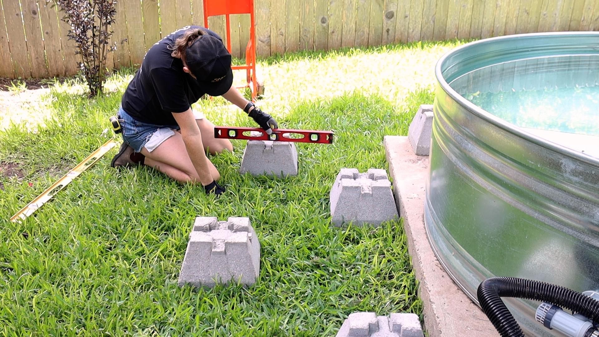 DIY Pool Deck With a Secret Hatch! How to Build a Deck for Your Stock ...