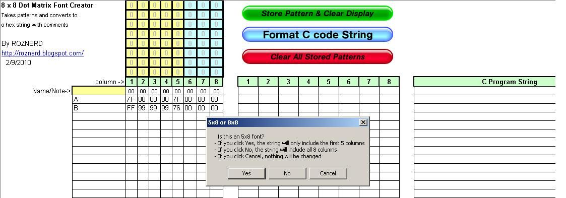 LED Scolling Dot Matrix Font & Graphics Generator 5x8 5x7 8x8 : 6 Steps ...