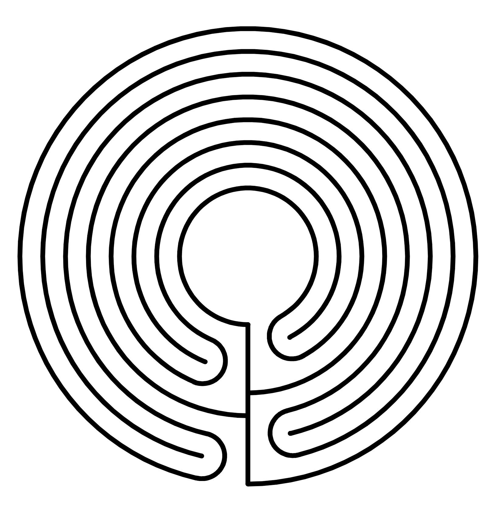 Drawing the Nine-circuit Transition Labyrinth in the Sand. : 14 Steps ...