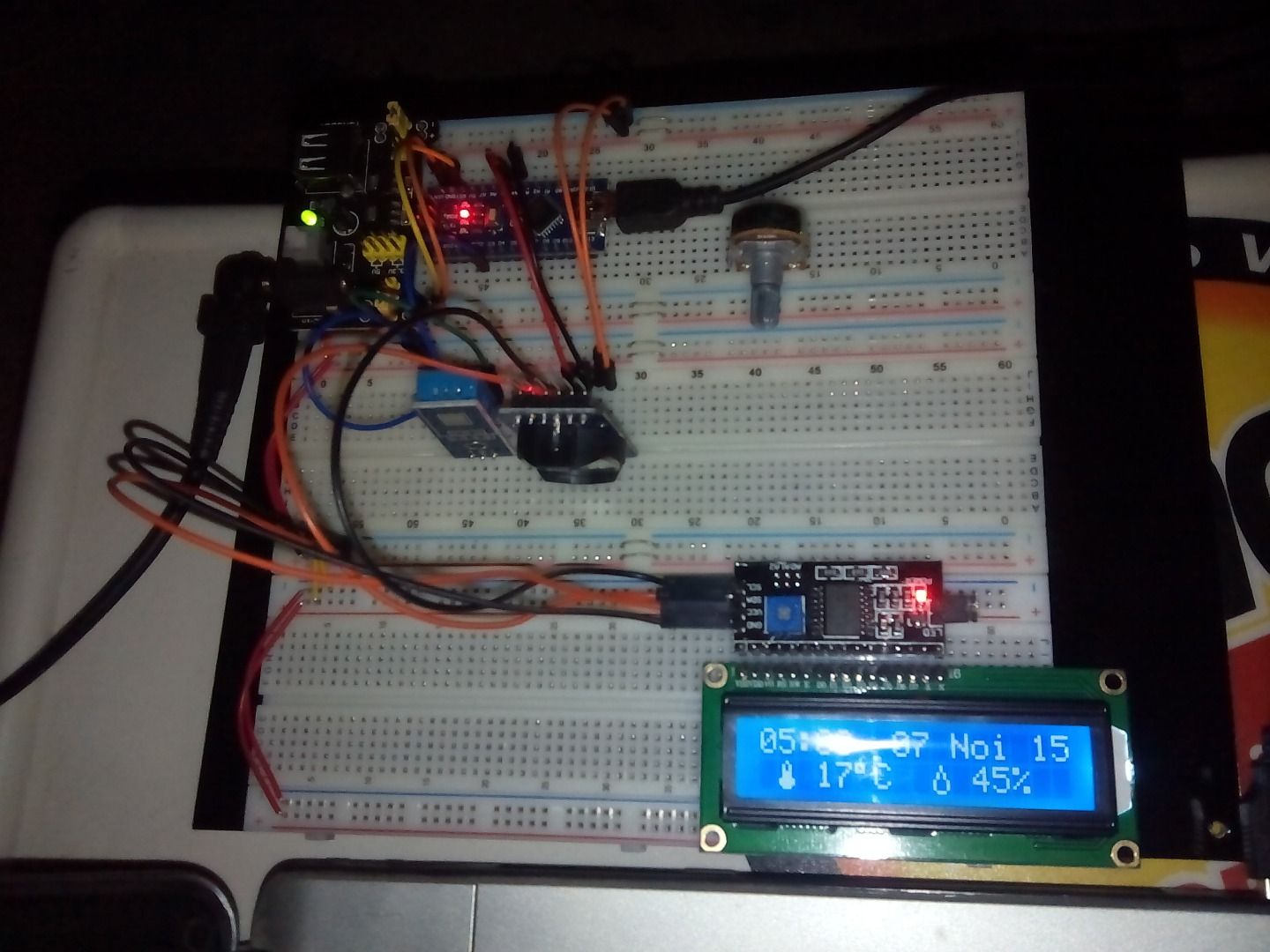 Clock With Thermometer Using Arduino, I2c 16x2 Lcd, DS1307 RTC and ...