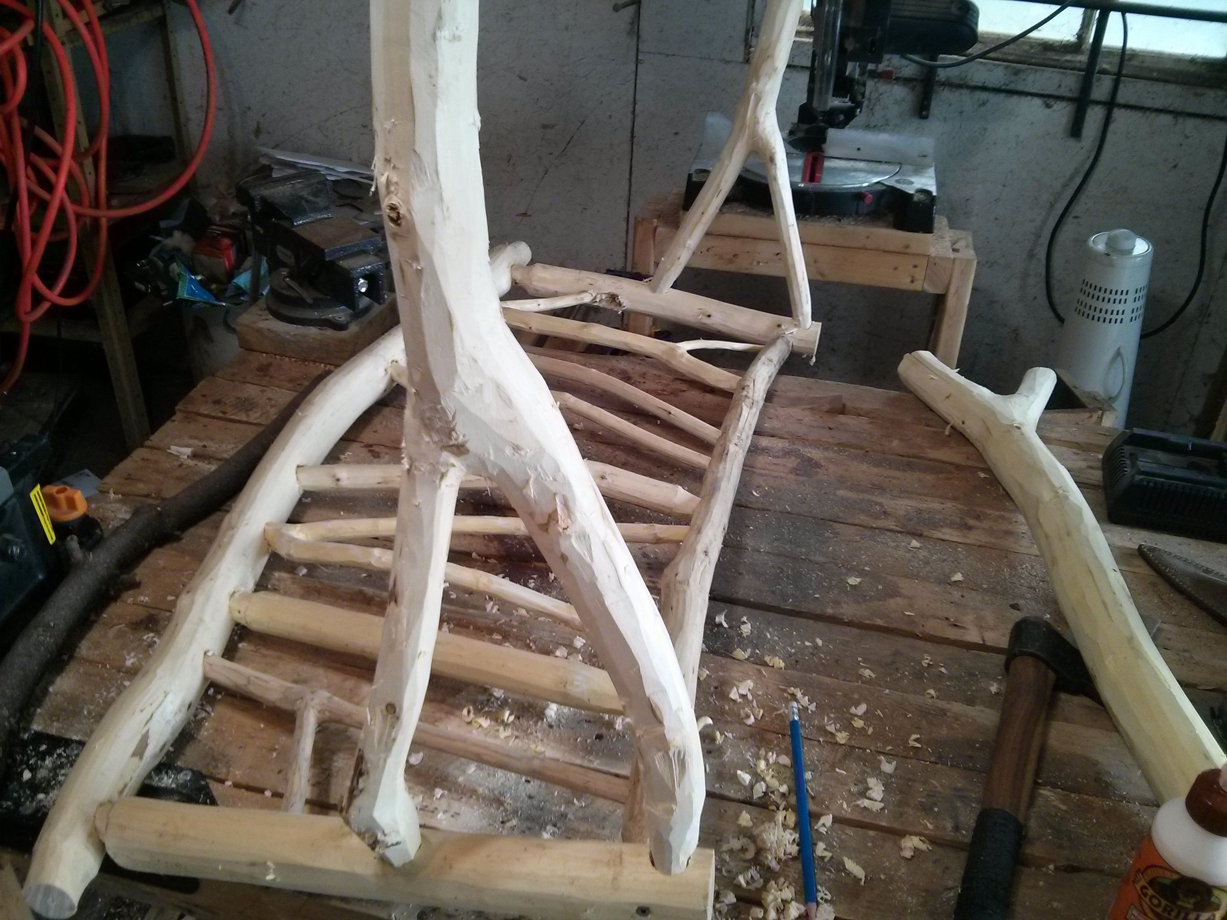 Decorative Garden Bench Made From Fallen Tree Limbs : 9 Steps ...