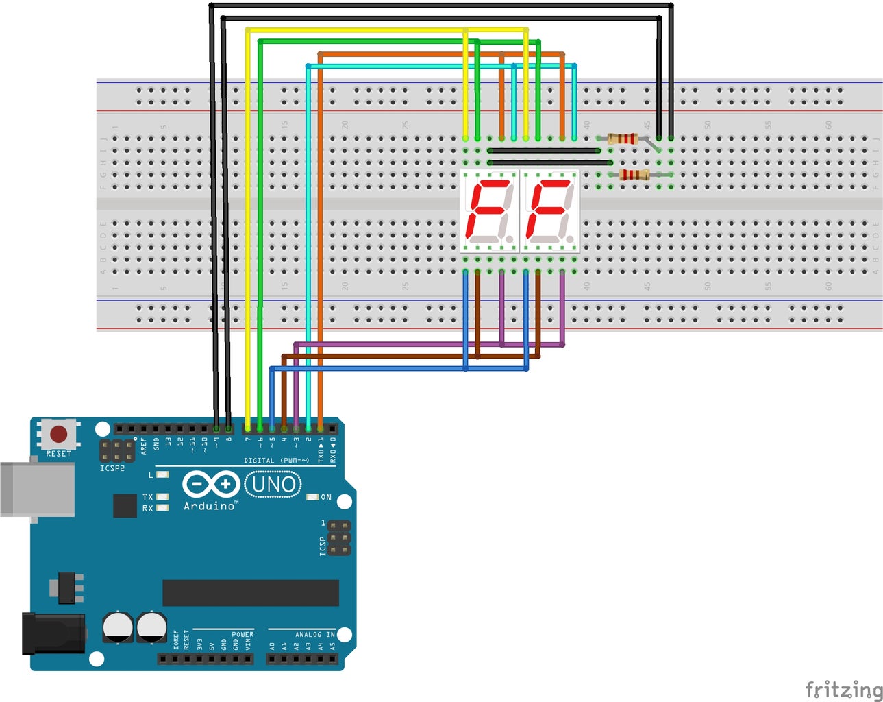 2 Digit Seven Segment Display 4 Steps With Pictures Instructables