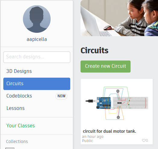 Arduino With Dual Motor Tank Coded In Tinkercad Codeblocks And L293d Driver Chip Tinkercad