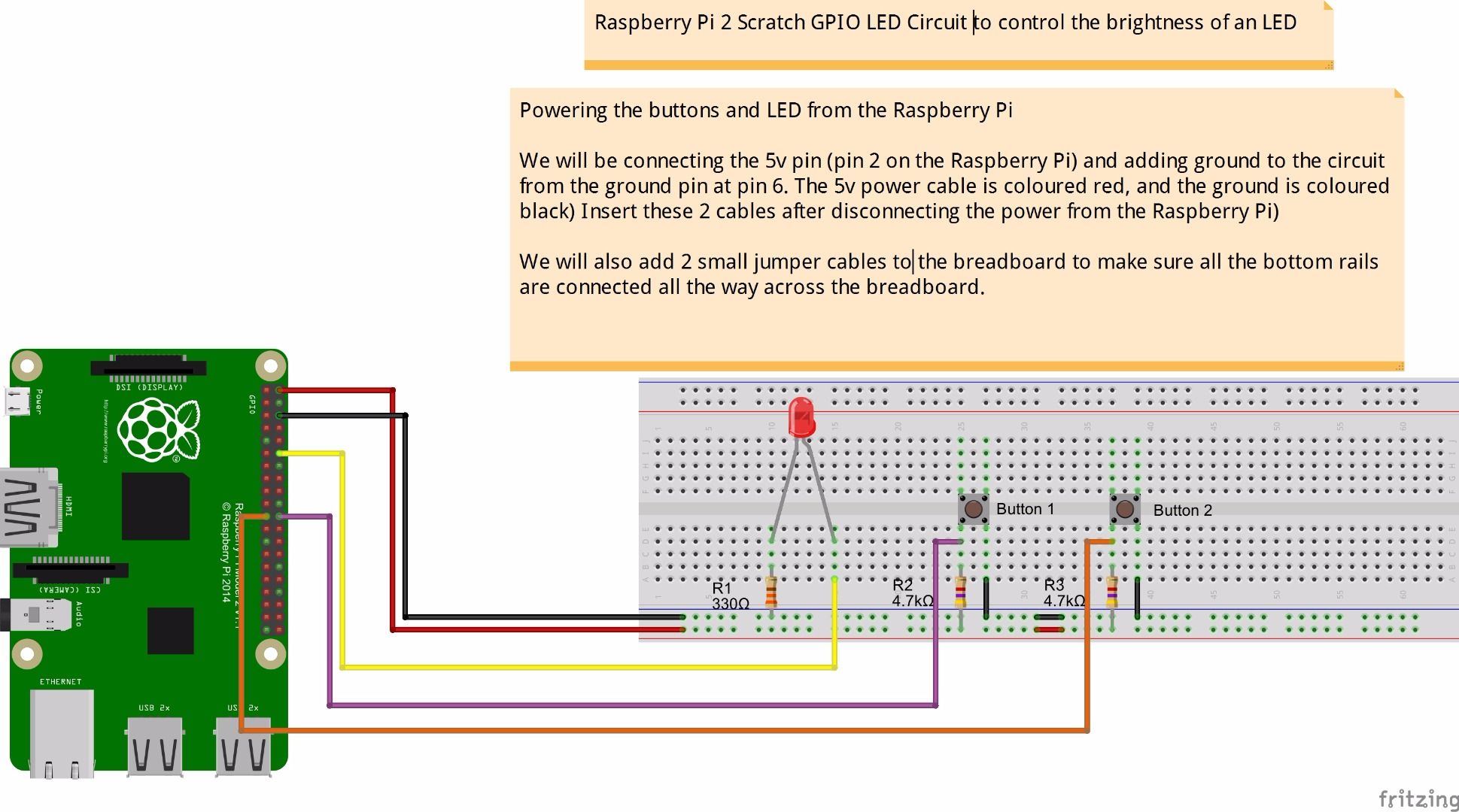 Brightness Control PWM Based LED Control Using Push Buttons, Raspberry ...