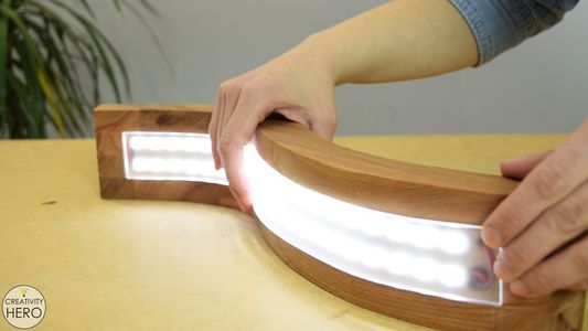 Curved Wood and Acrylic LED Lamp With Concrete Base : 9 Steps (with ...
