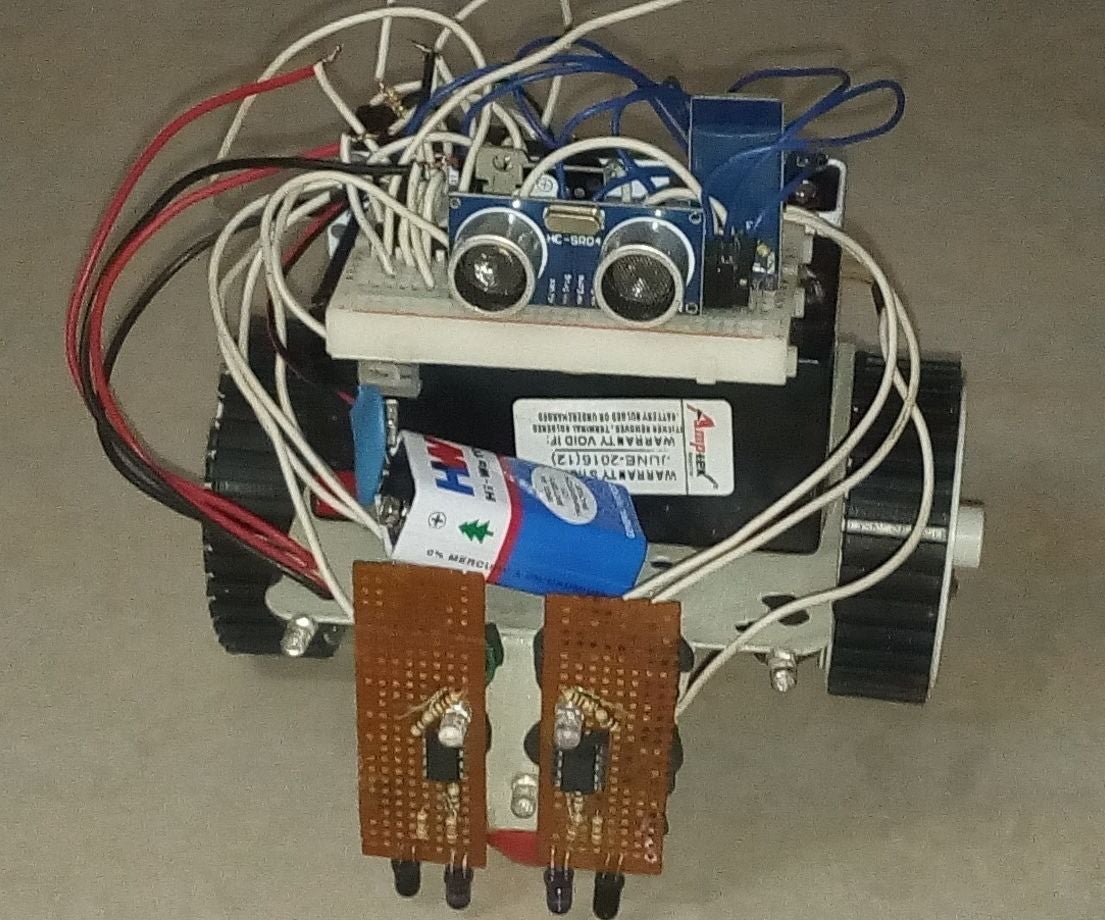 Mobile Controlled Line Follower Robot With Obstacle Avoidance 6 Steps Instructables 