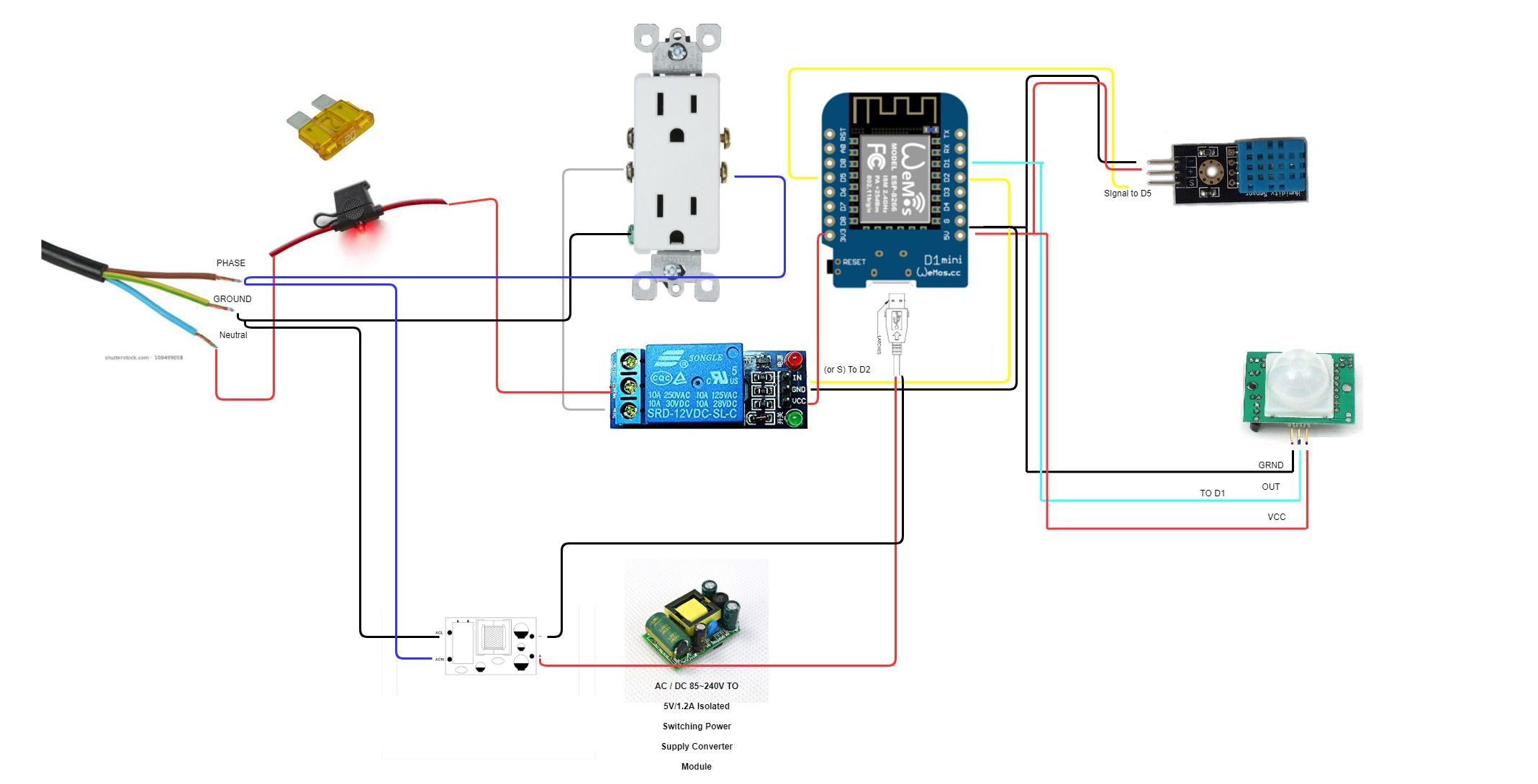 Wemos DHT11 PIR Sensor With Relay : 3 Steps - Instructables