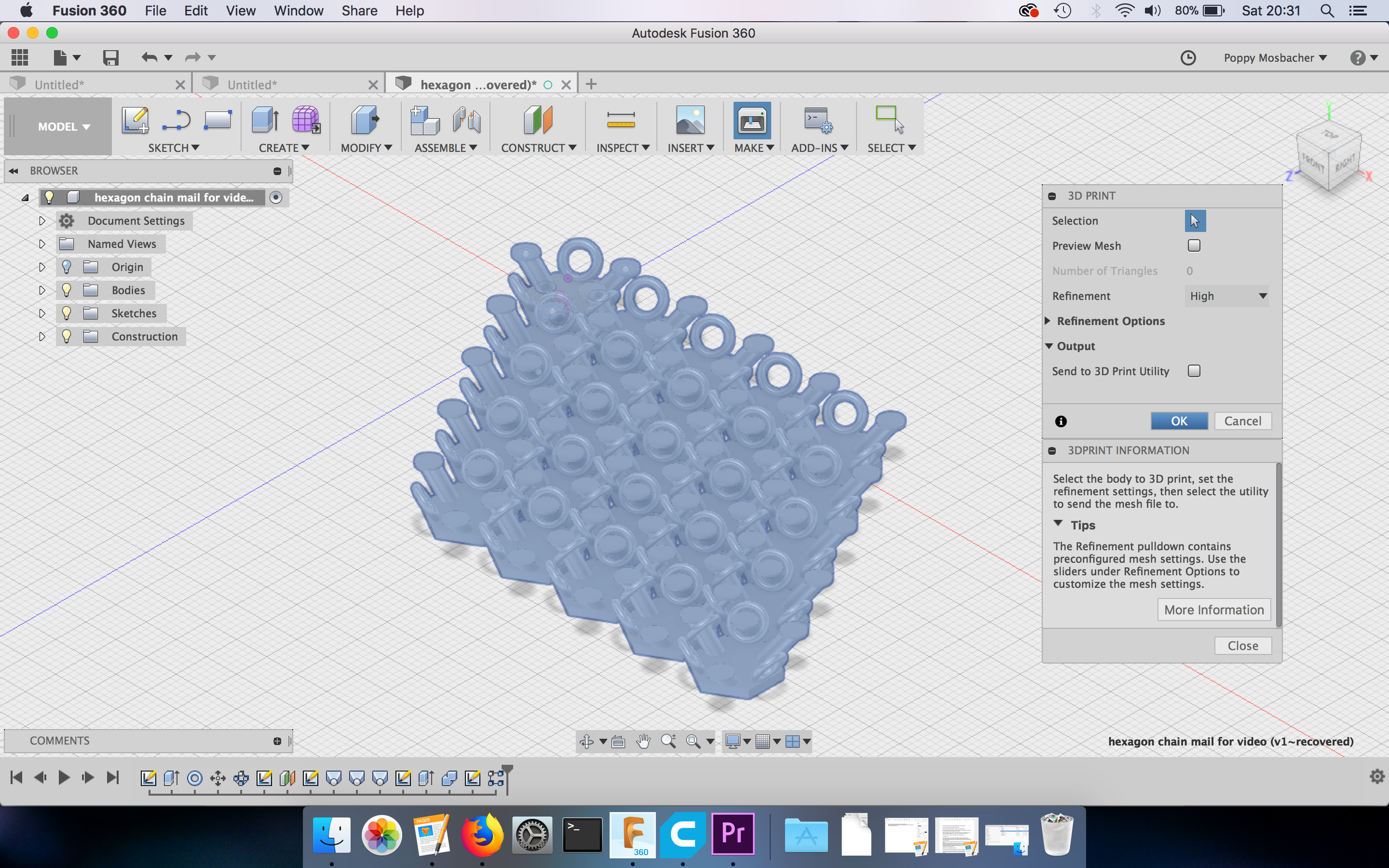 How to Draw 3D Printable Chainmail With Fusion 360 : 6 Steps (with ...