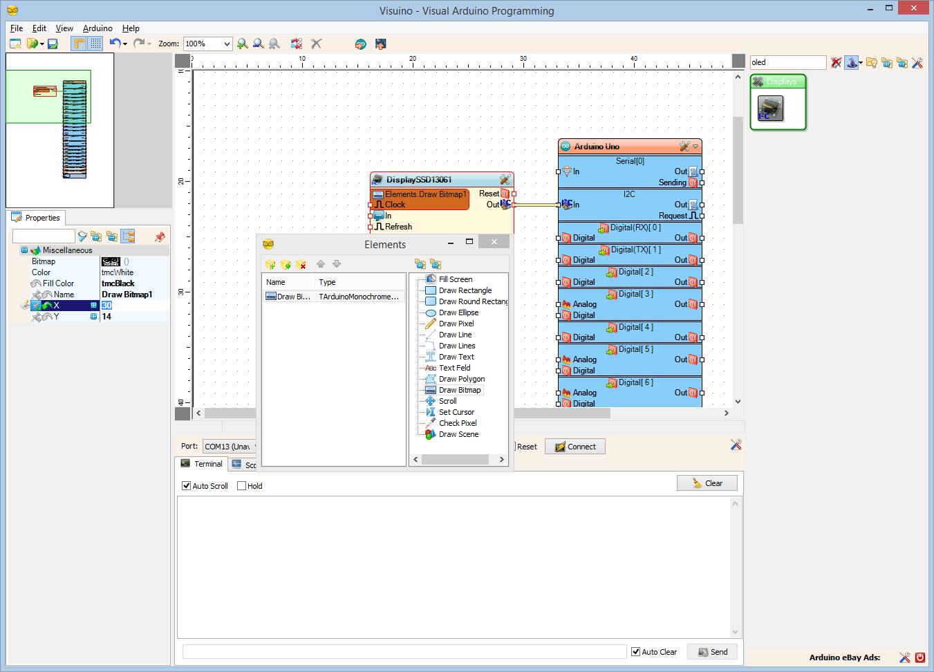 Arduino Nano: Bitmap Animation in SSD1306 I2C OLED Display With Visuino ...