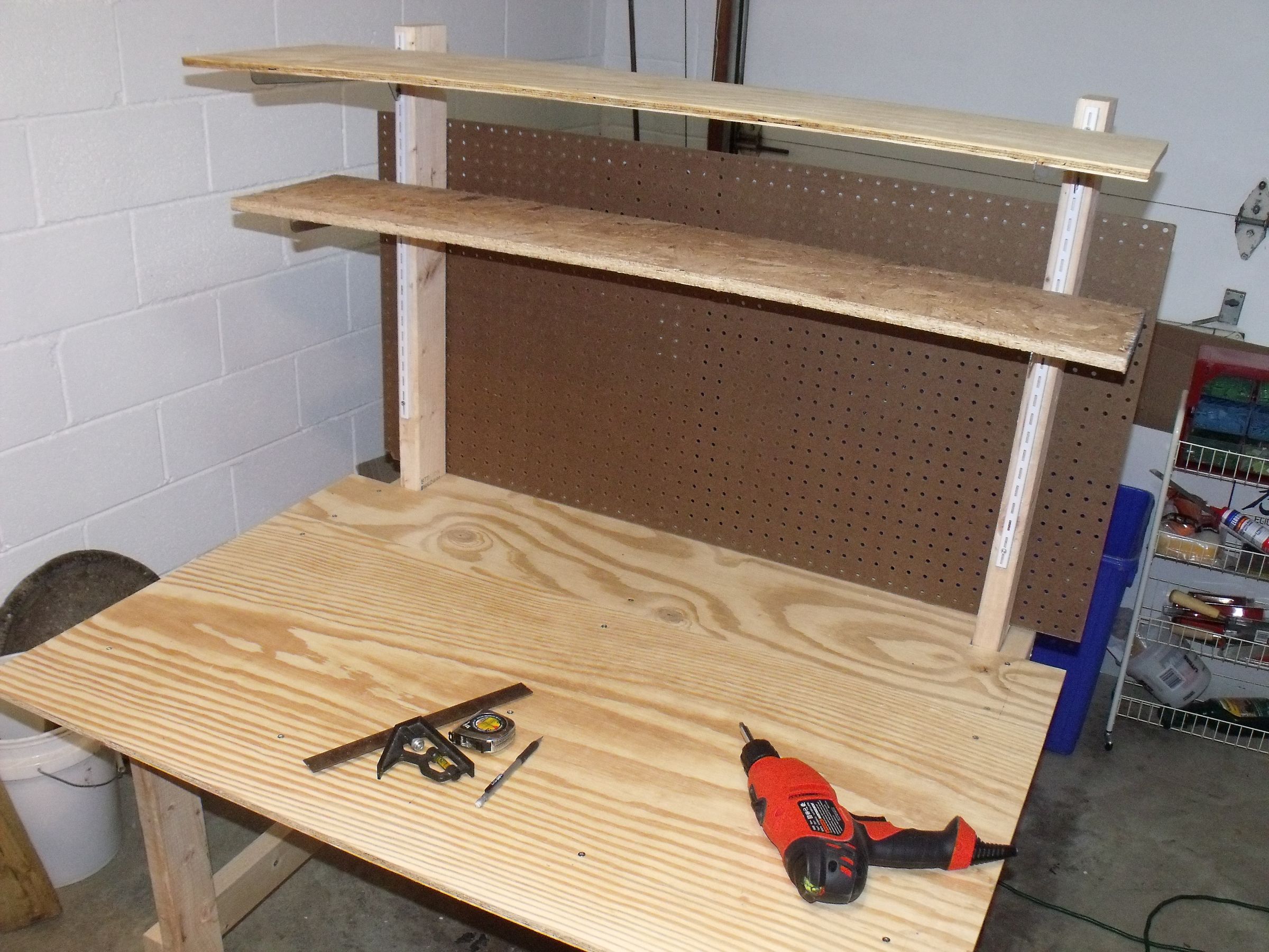 Build Garage Work Table With Attached Shelves : 7 Steps - Instructables