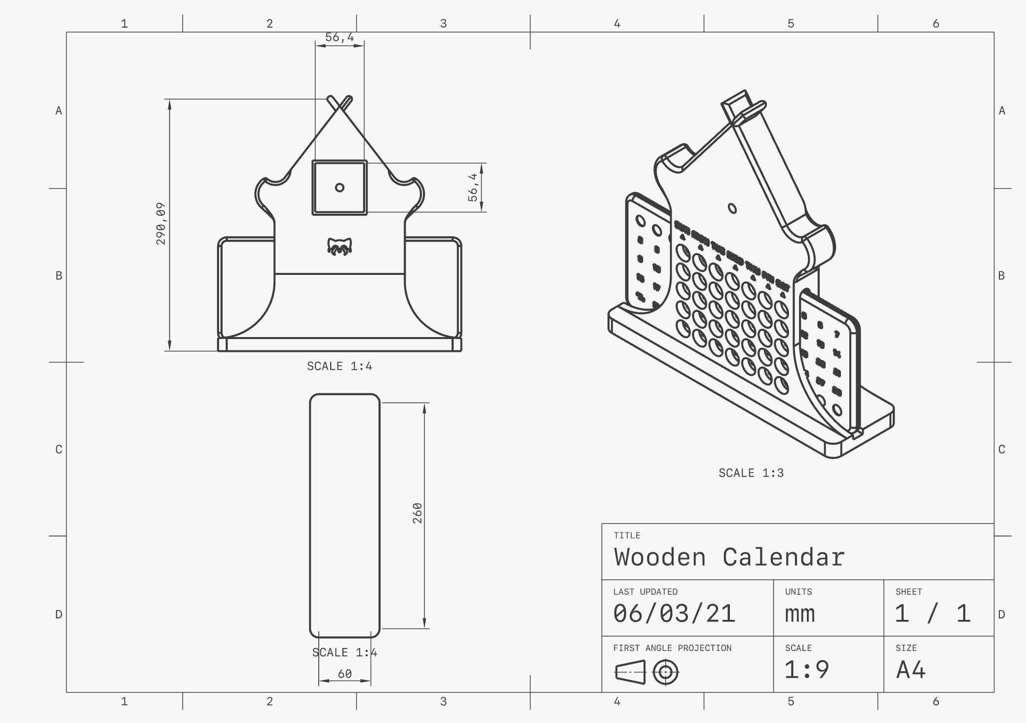 3D Printable Perpetual Desktop Wooden Calendar With Watch : 6 Steps ...