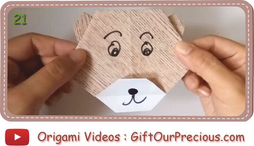 How to Make a Cute Origami Bear Face Instructions : 10 Steps (with ...
