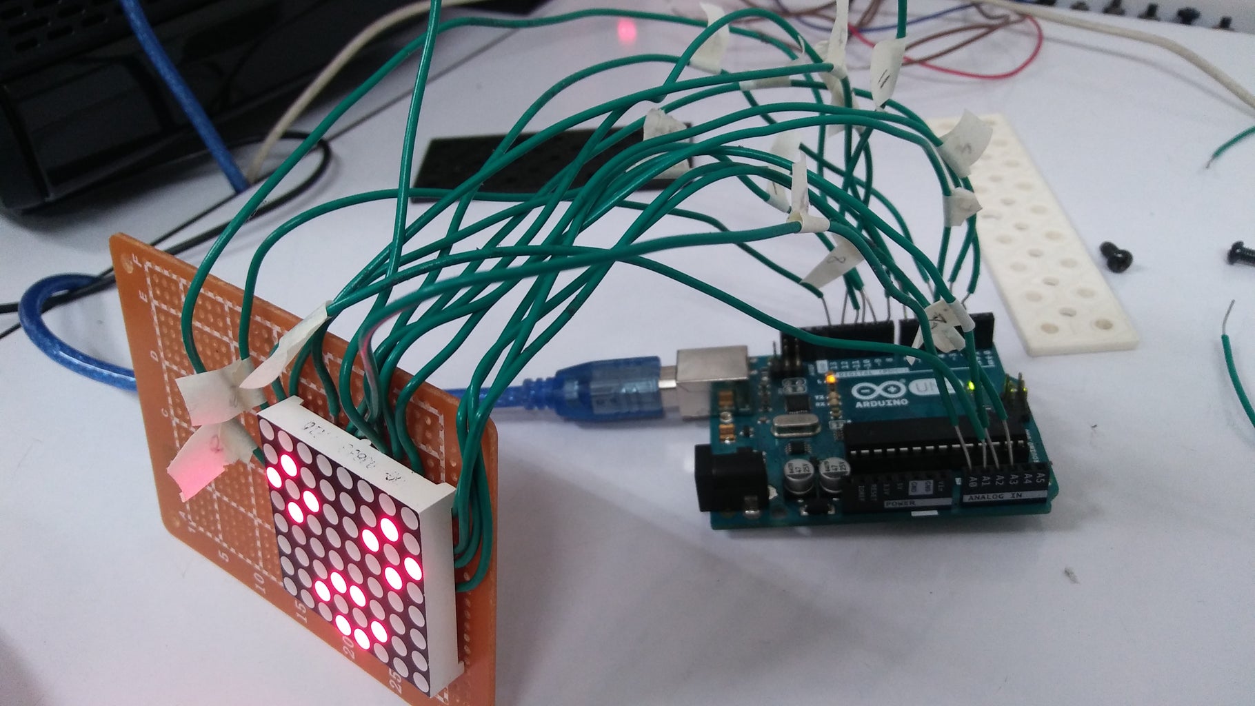 8x8 Led Matrix Using Arduino 4 Steps With Pictures Instructables