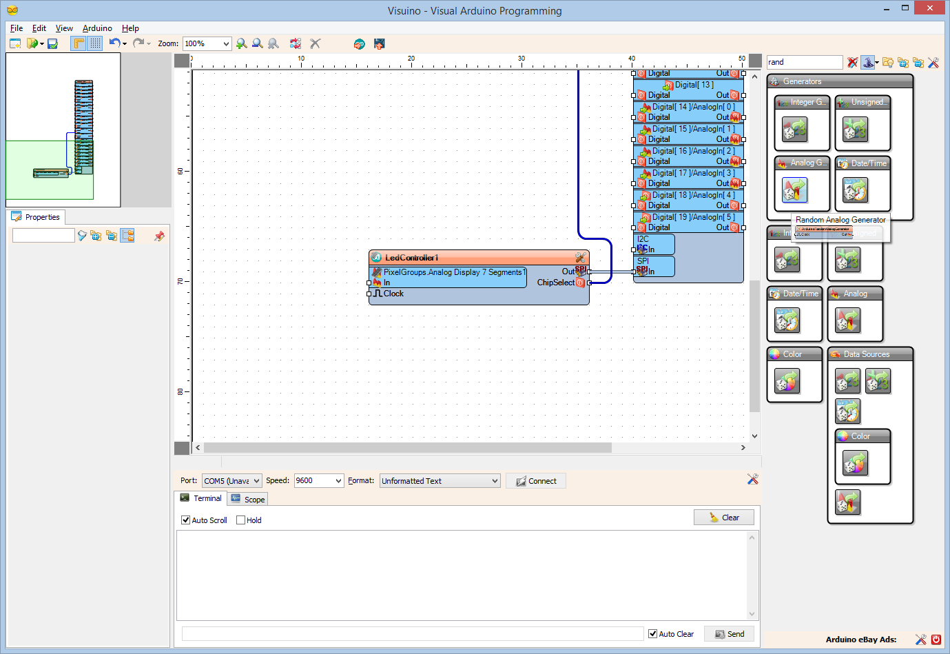 Arduino Nano: Analog 7 Segment MAX7219 Display With Visuino : 9 Steps ...