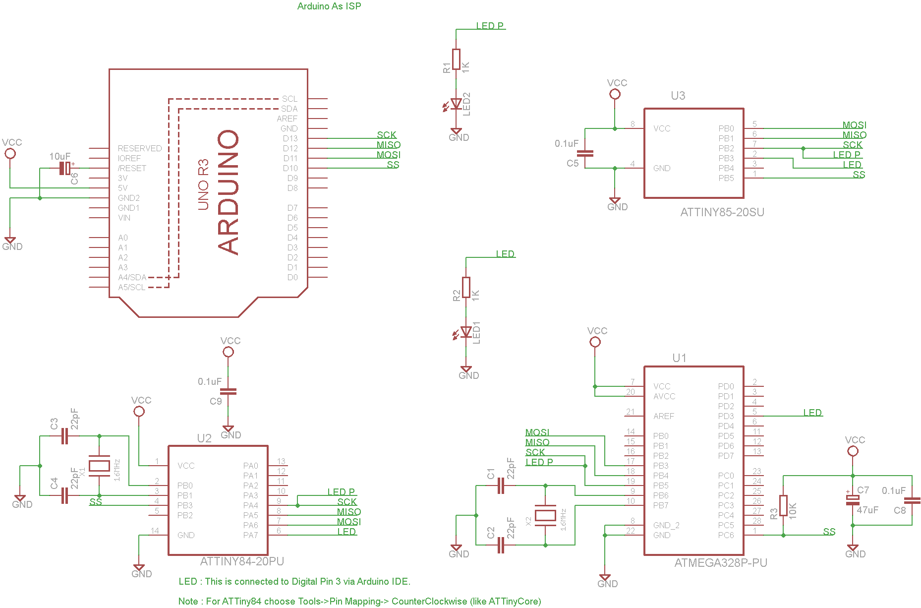 Programming the ATTiny85, ATTiny84 and ATMega328P : Arduino As ISP : 9 ...