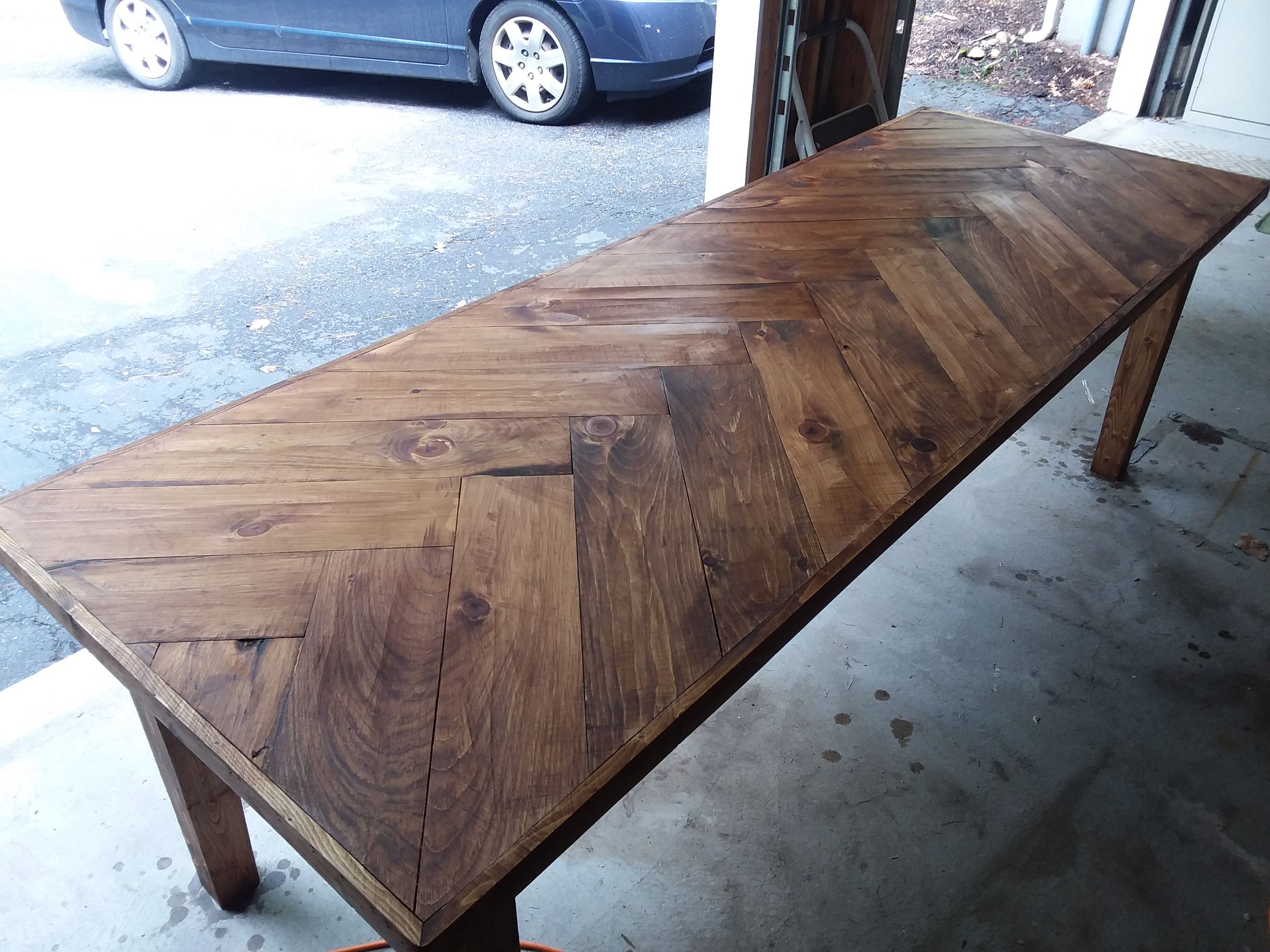 $20 Full Build Herringbone Dinner Table : 14 Steps (with Pictures ...