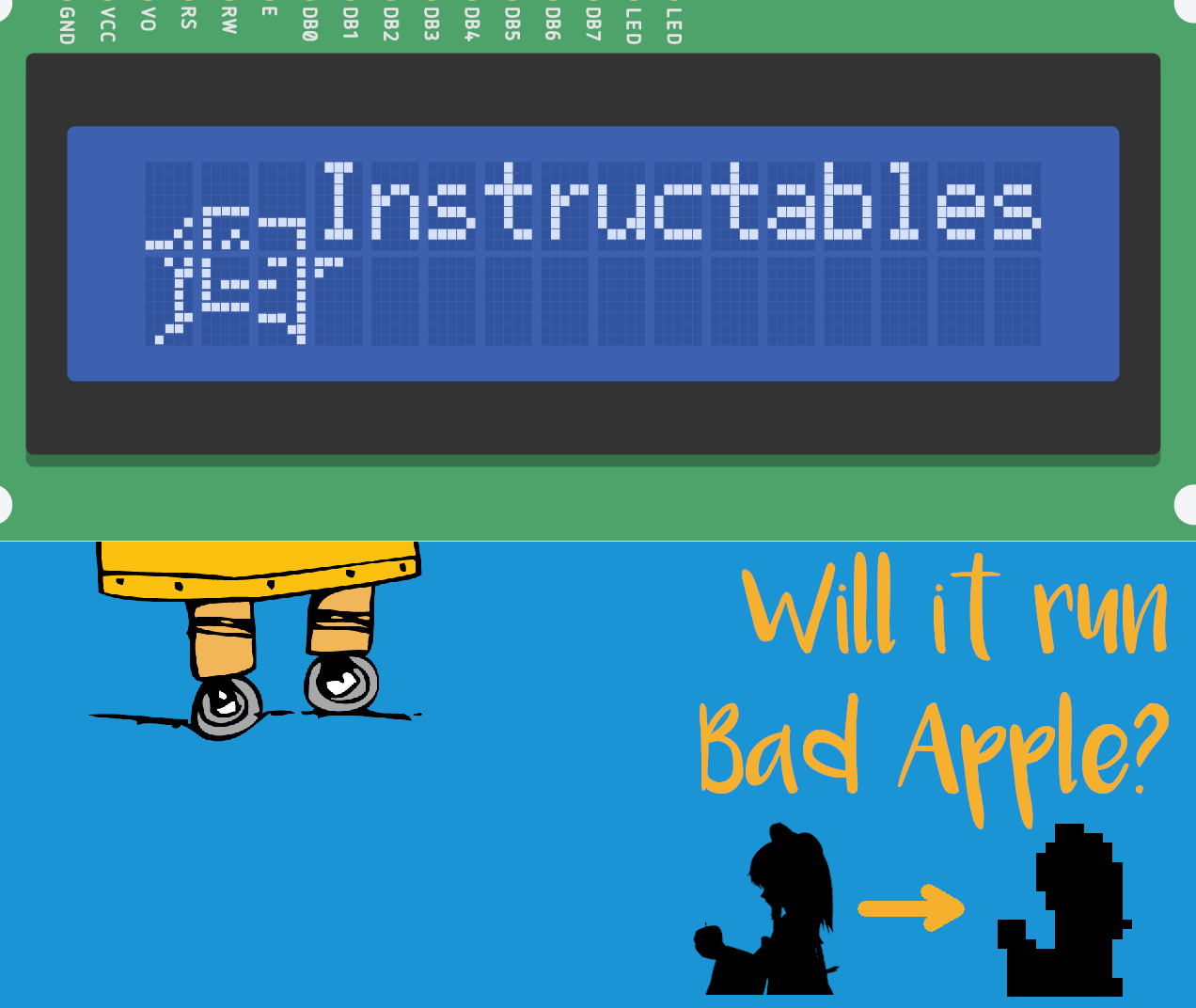 Streaming Video on 1602 Character LCD Display With Arduino : 5 Steps ...