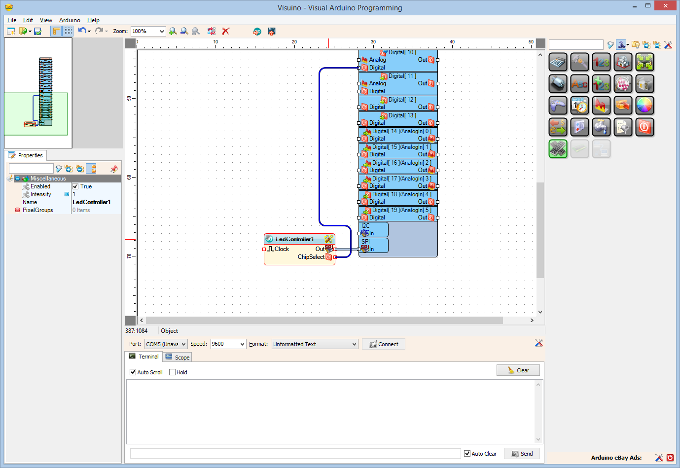 Arduino Nano: Analog 7 Segment MAX7219 Display With Visuino : 9 Steps ...