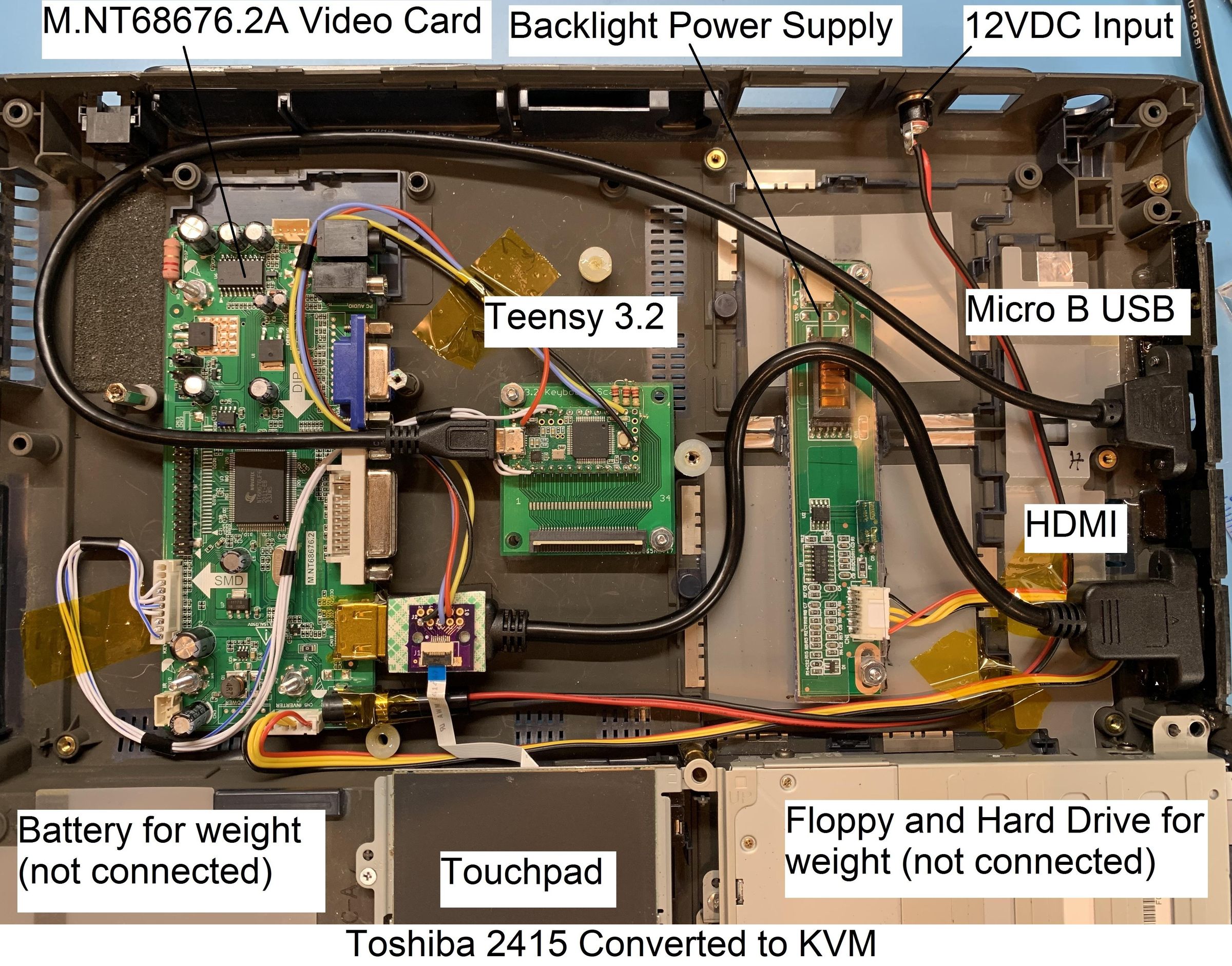 DIY Portable KVM Crashcart From Recycled Laptop Provides VGA Display ...